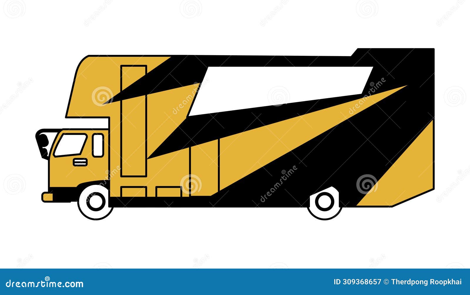 Music Bus in Cartoon Version Stock Illustration - Illustration of ...
