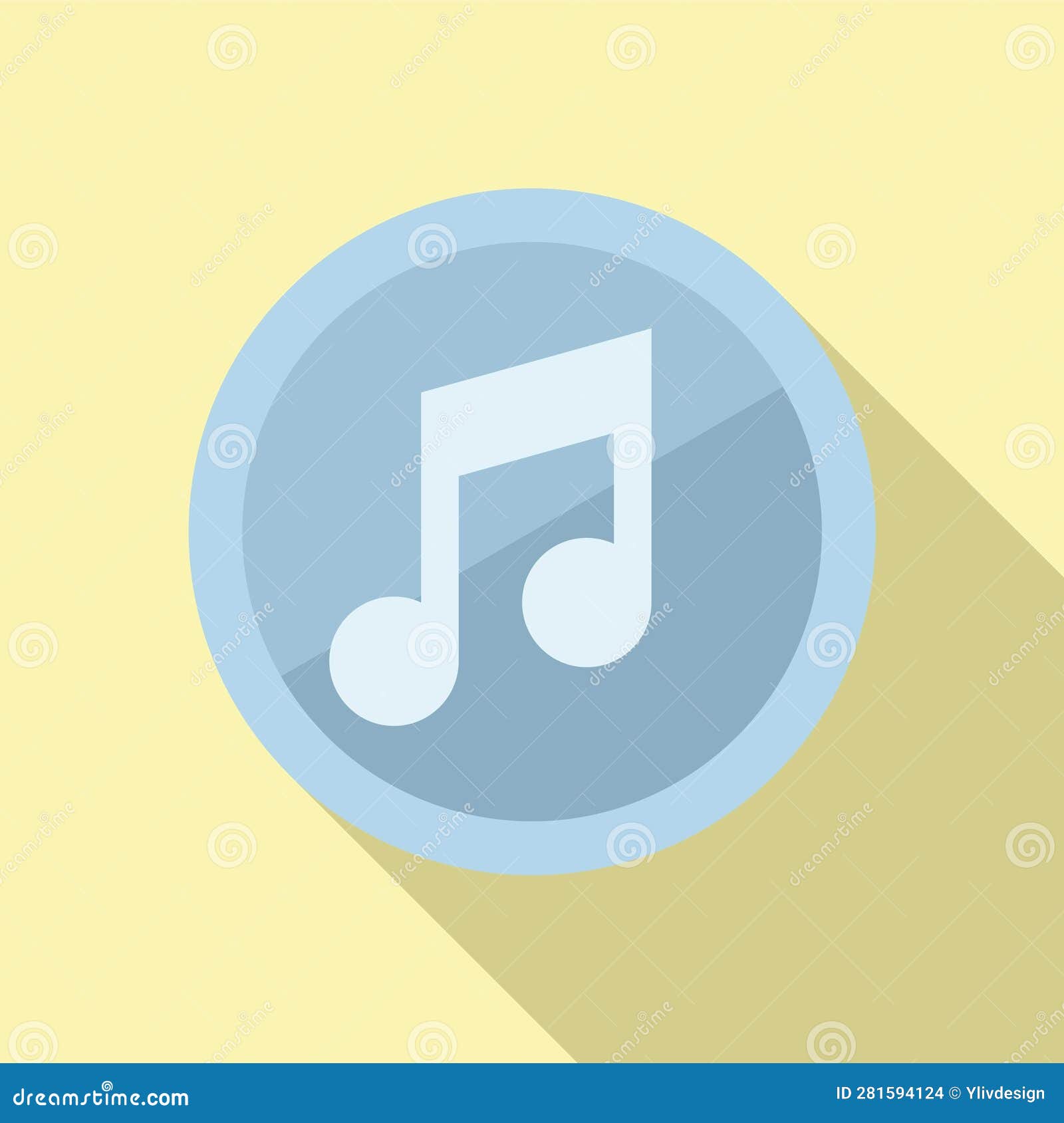 Music Button Icon Flat Vector. Web Interface Stock Illustration ...
