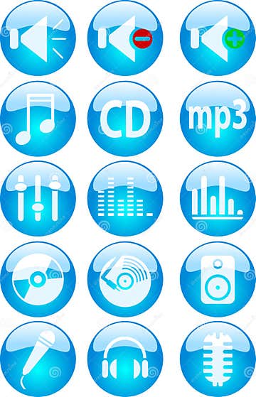 Music buttons. stock vector. Illustration of buttons - 10943533