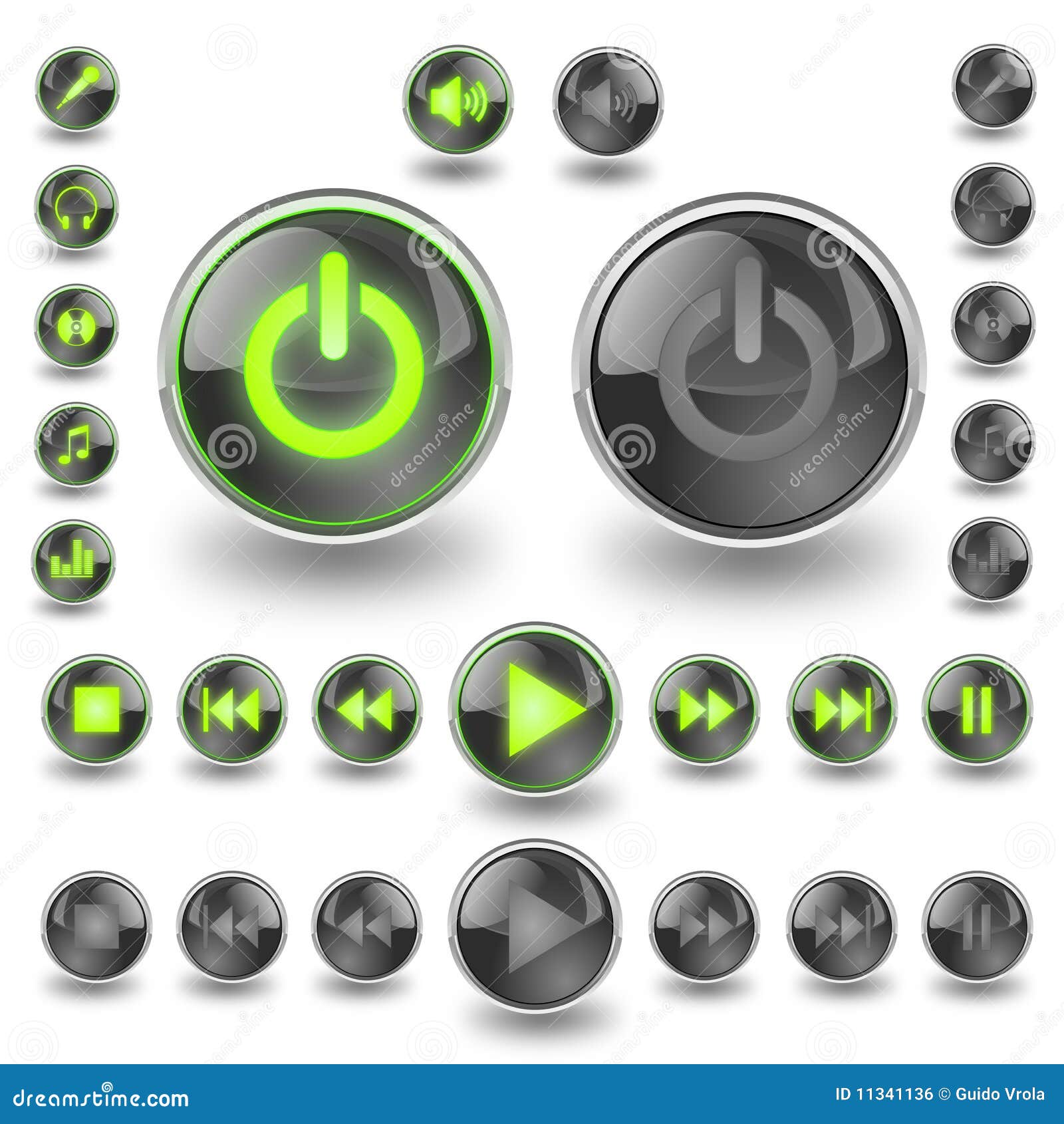 Music buttons stock illustration. Illustration of music - 11341136