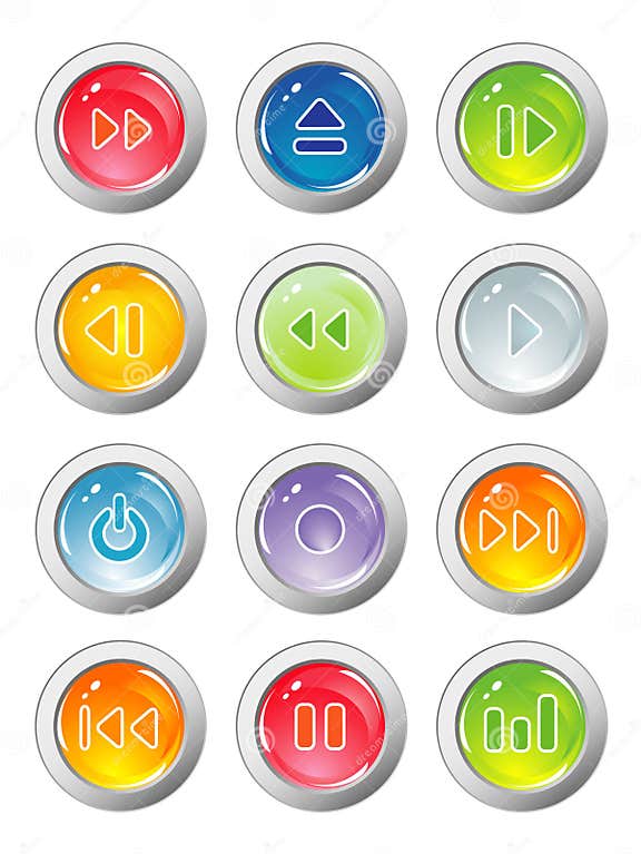 Music buttons stock vector. Illustration of graph, aqua - 9145292