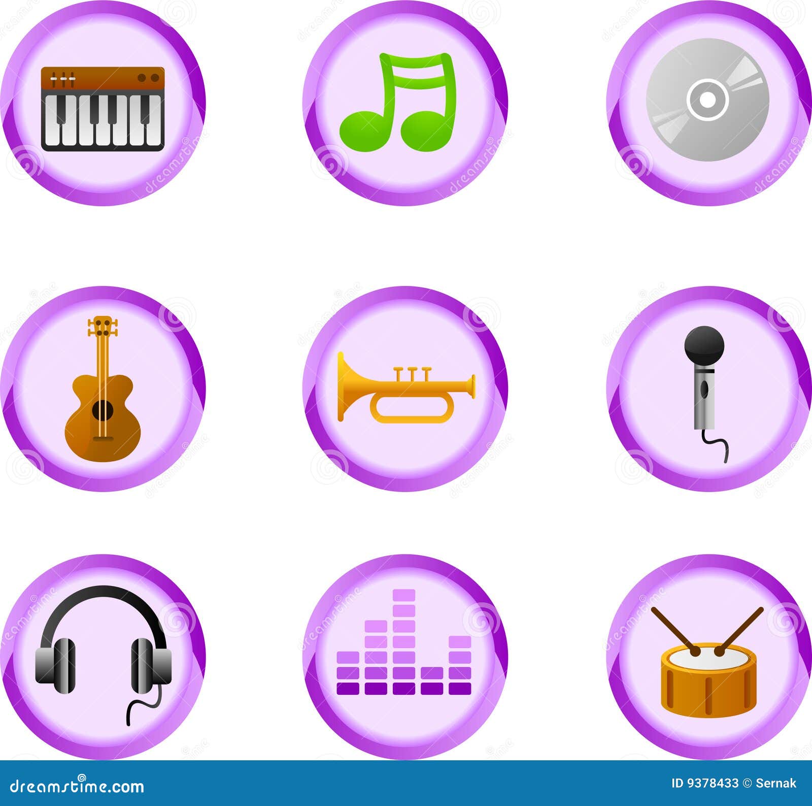 Music buttons stock vector. Illustration of microphone - 9378433 Music buttons stock vector. Illustration of microphone - 9378433
