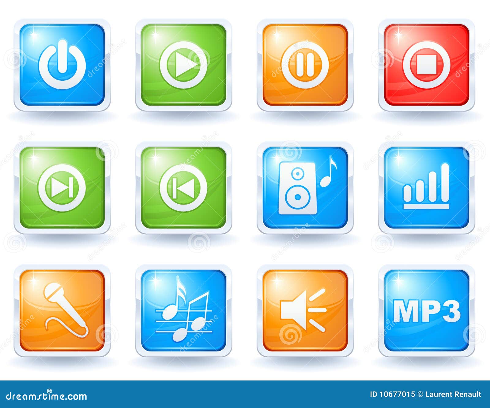 Music buttons collection stock vector. Illustration of computer - 10677015