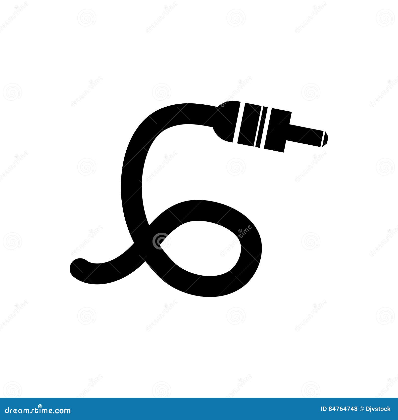 Music cable plug stock illustration. Illustration of musical - 84764748