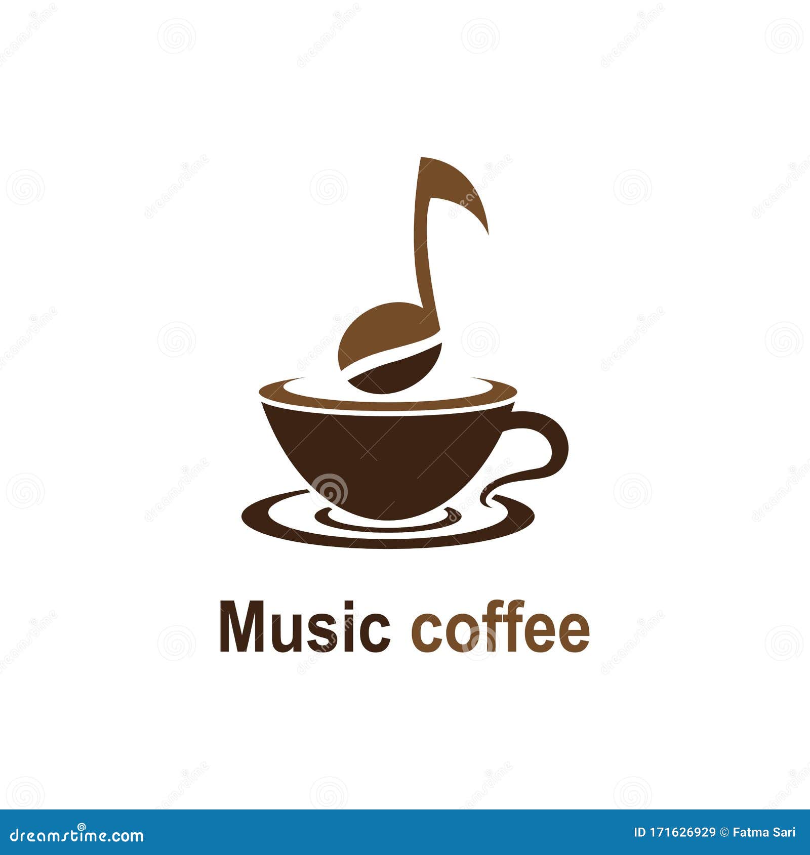 Music Cafe Logo Creative Vector Icon Stock Vector - Illustration of ...
