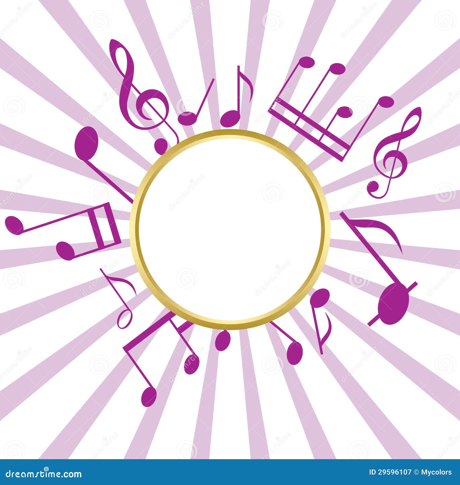 Music Vector Card with Rays Stock Vector - Illustration of music ...