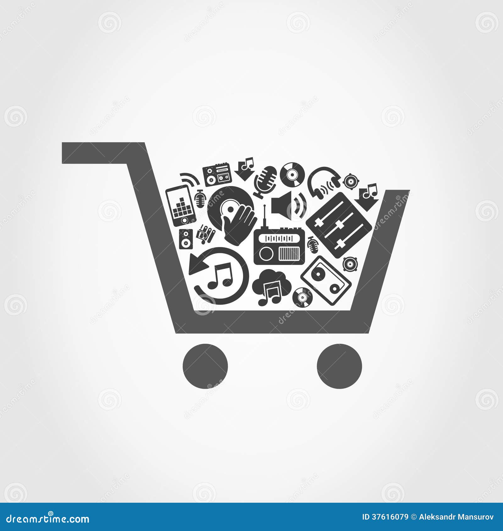 Music a cart stock vector. Illustration of vinyl, melody - 37616079