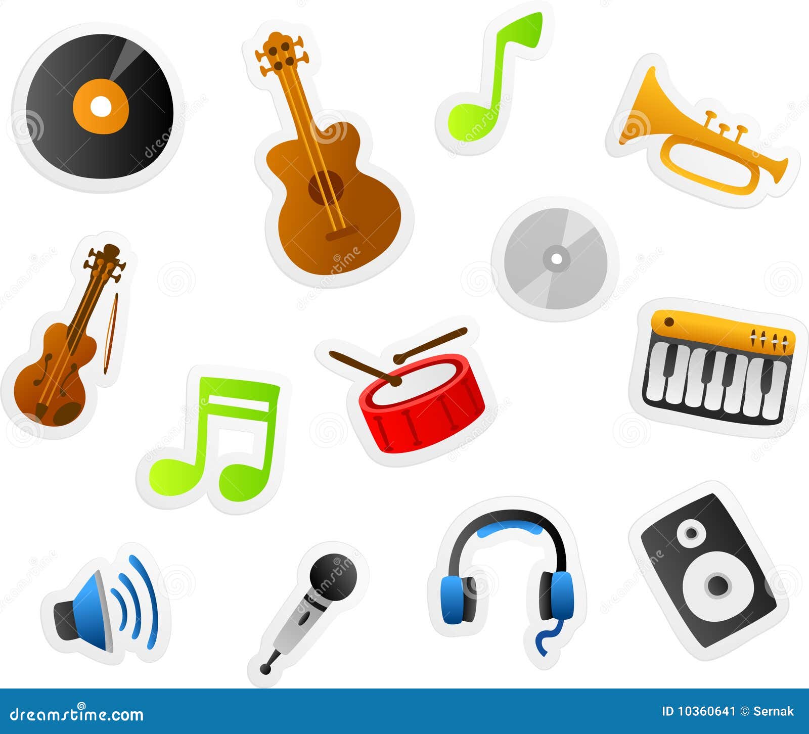 Music cartoons stock vector. Illustration of icon, entertainment - 10360641