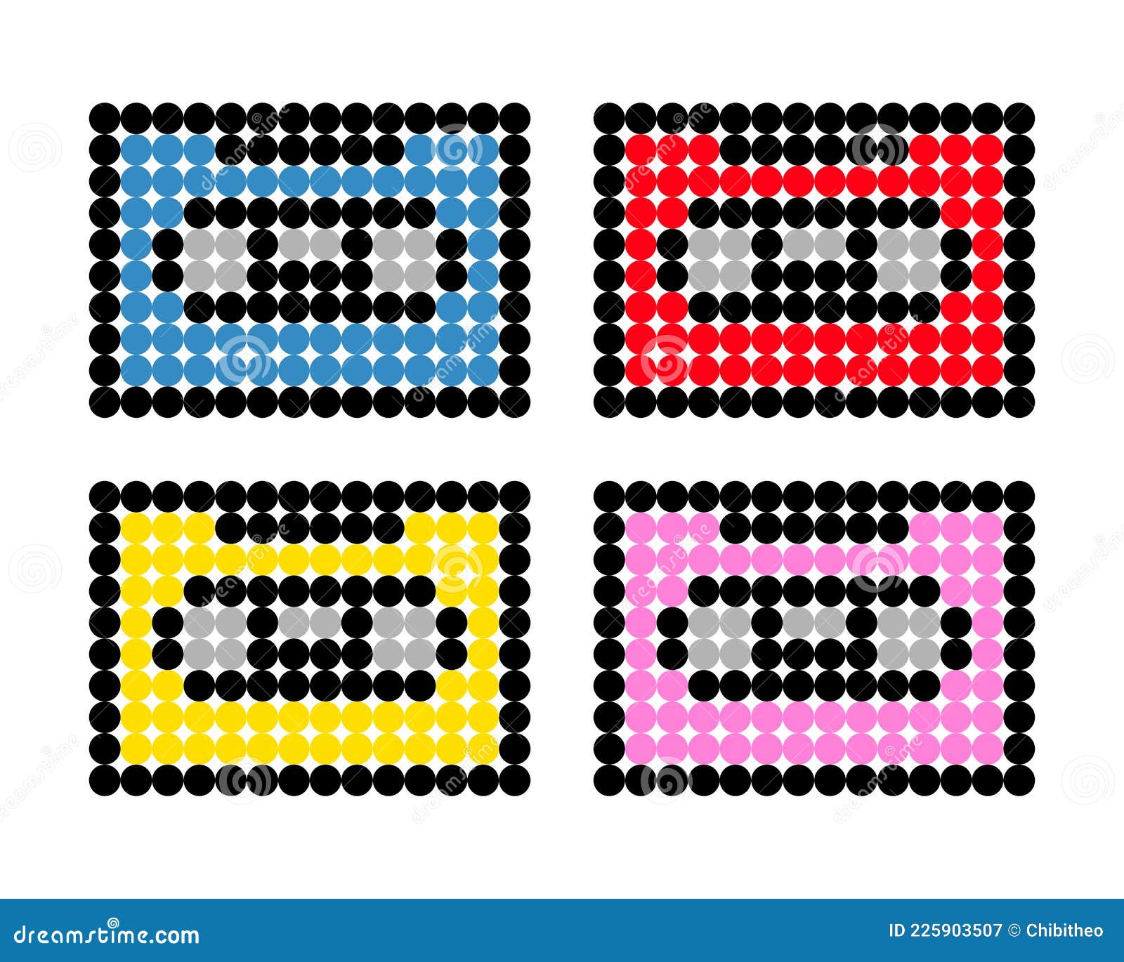 Music Cassette Pattern. Dots Pixel Cassette Image Stock Vector ...