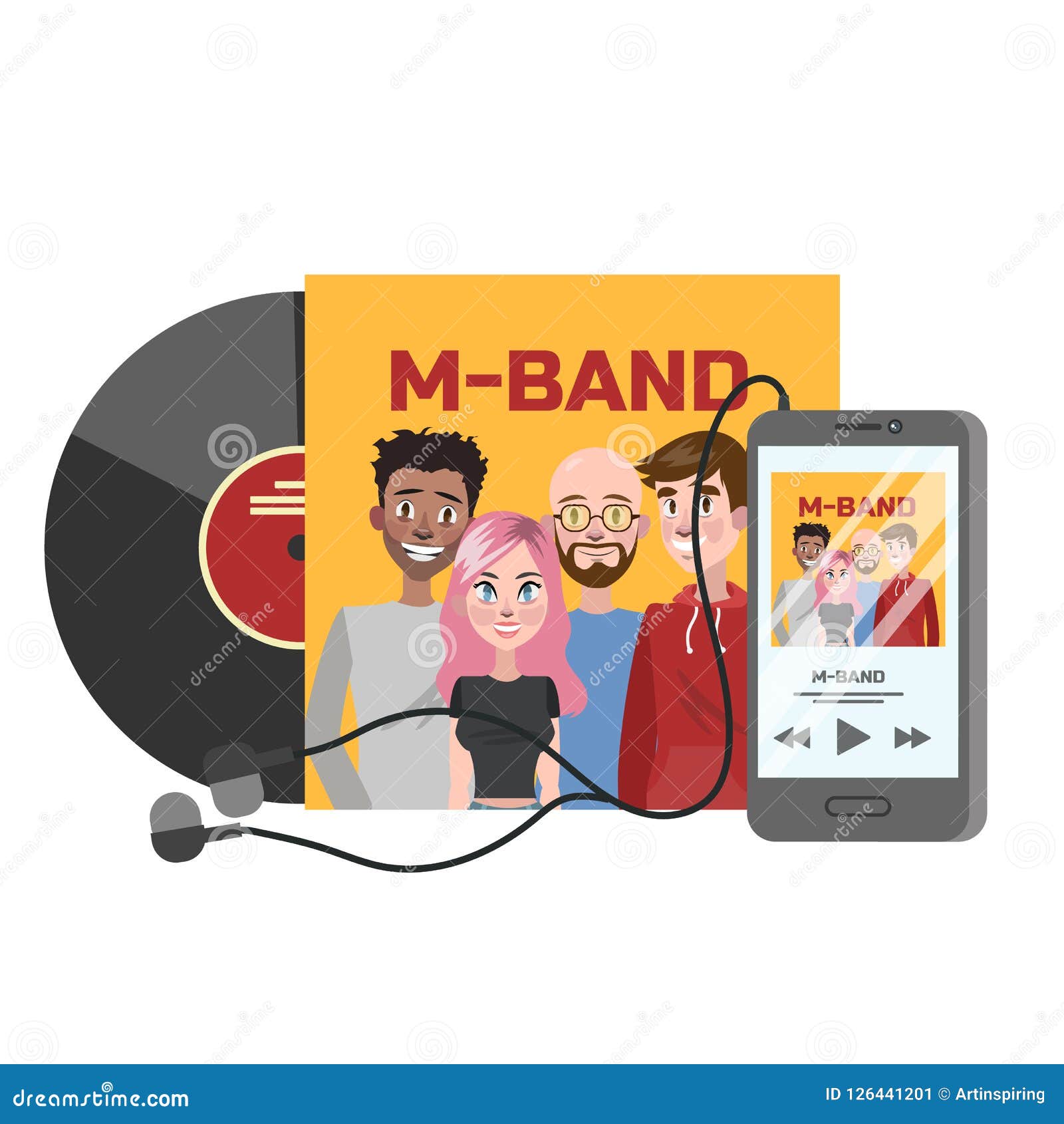 Music CD with Band on the Cover Stock Vector - Illustration of cover ...