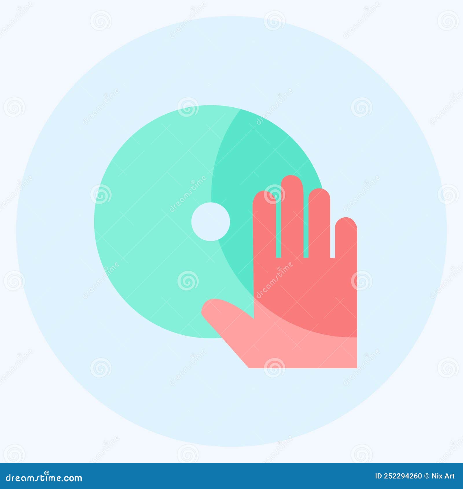 Music CD Icon in Trendy Flat Style Isolated on Soft Blue Background ...