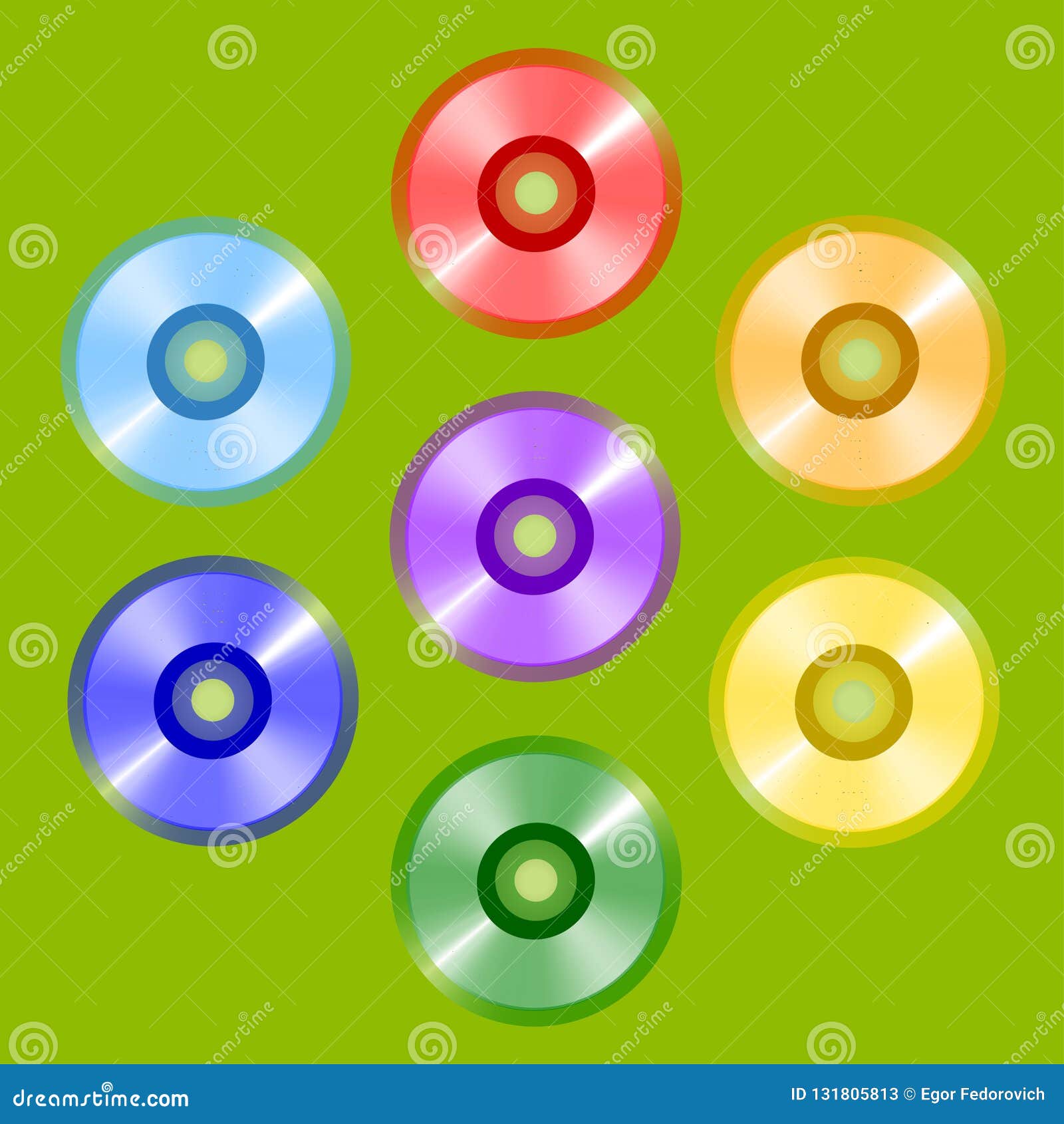 Music CDs, All Colors of the Rainbow Stock Illustration - Illustration ...