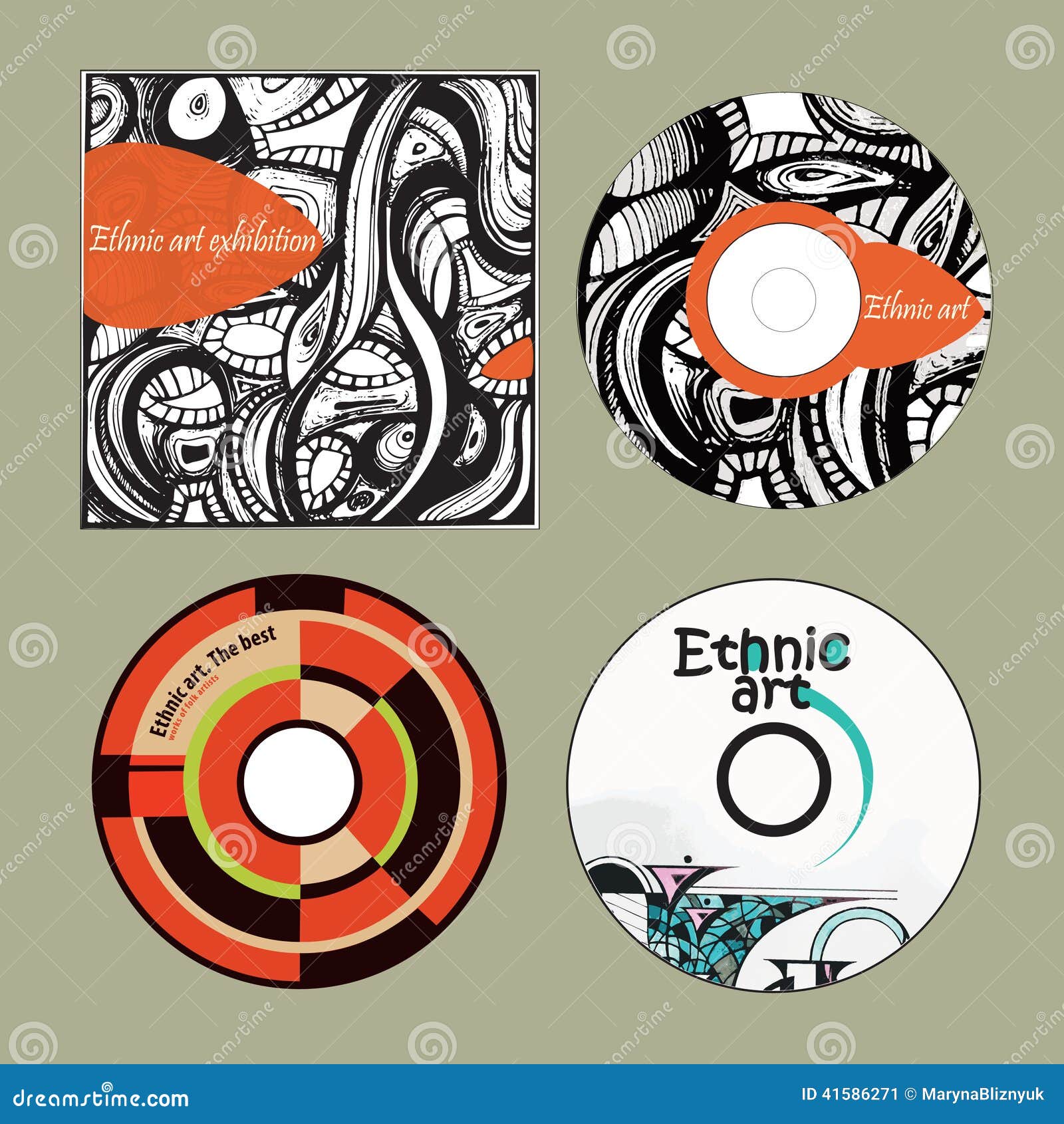 Music CDs Ethnic Art and Cover Stock Vector - Illustration of creative ...