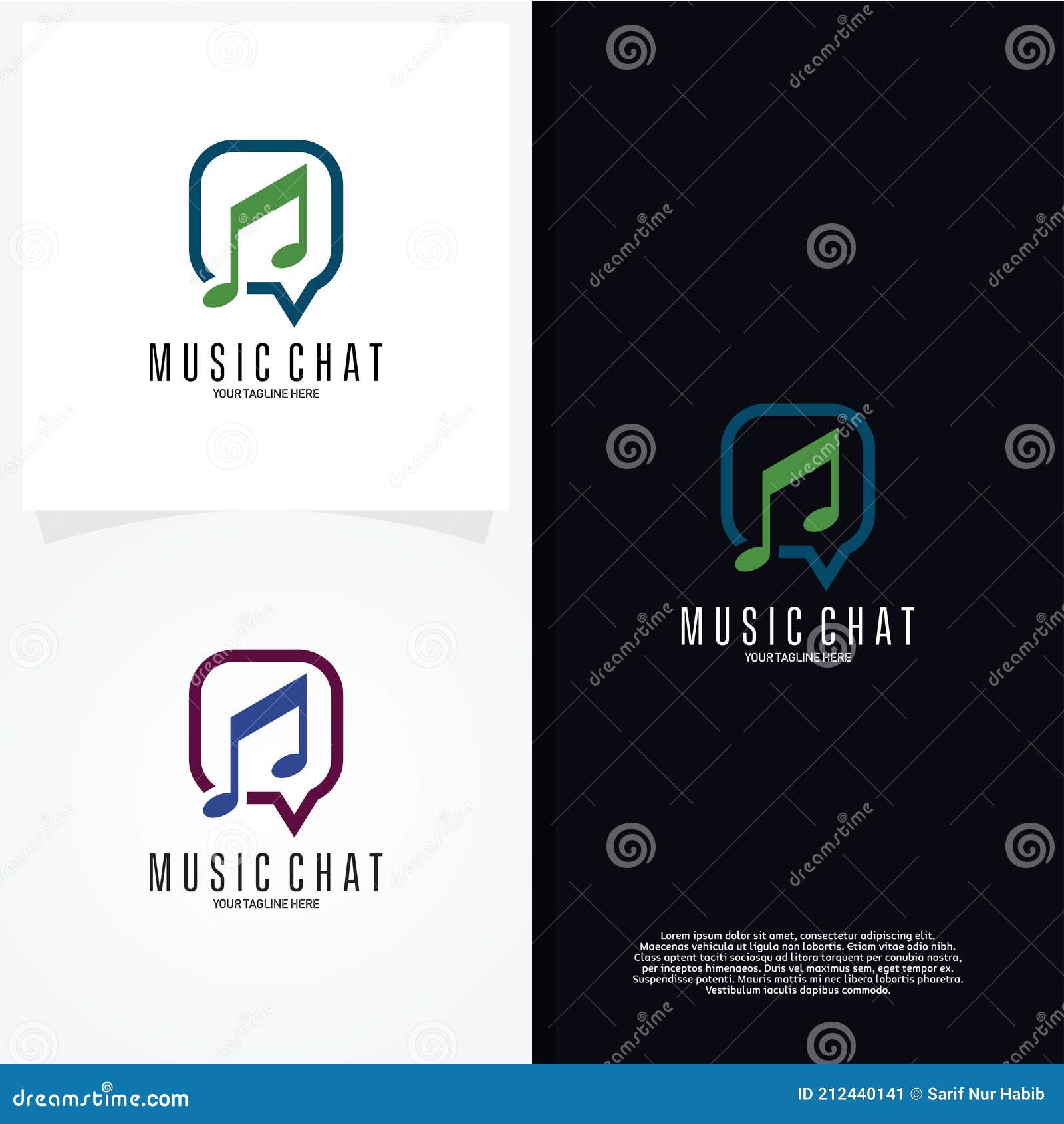 Music Chat Logo Template Design Vector Stock Vector - Illustration of ...