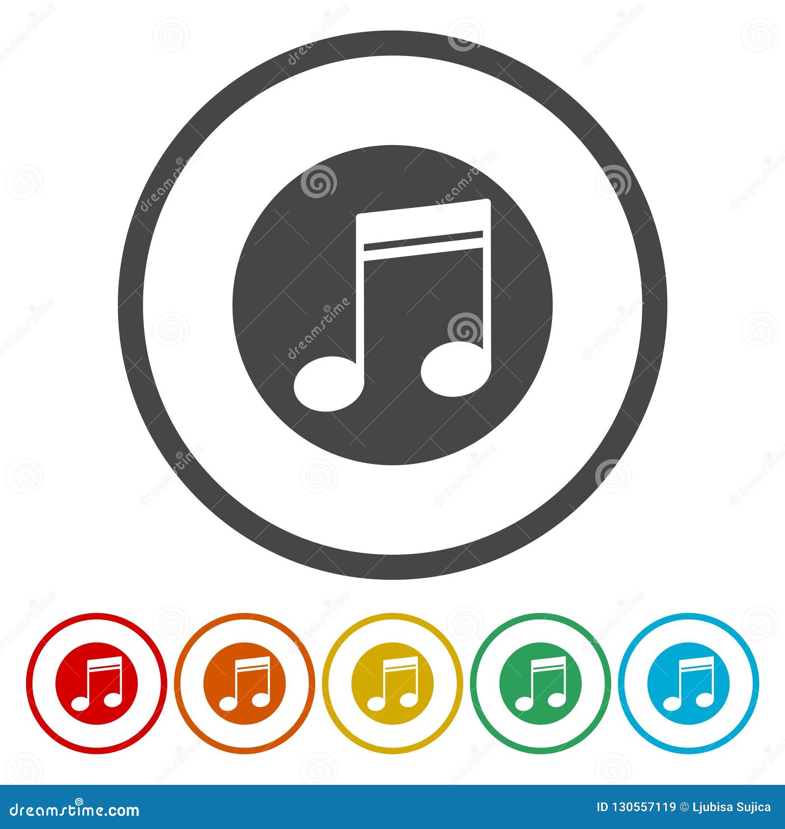 Music Circle Icon. Vector Illustration Stock Vector - Illustration of ...