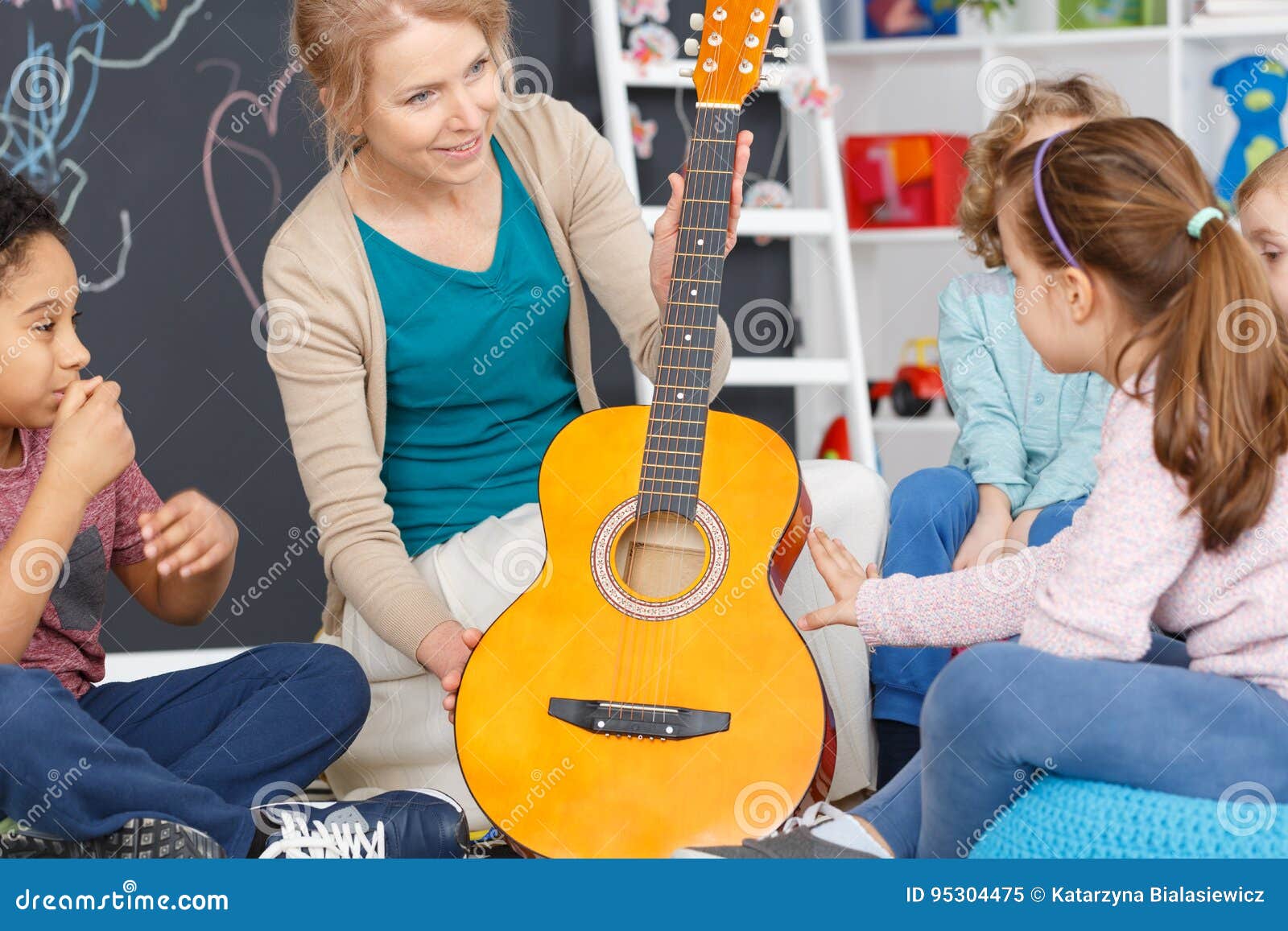 Music classes for kids stock image. Image of color, kindergarten - 95304475