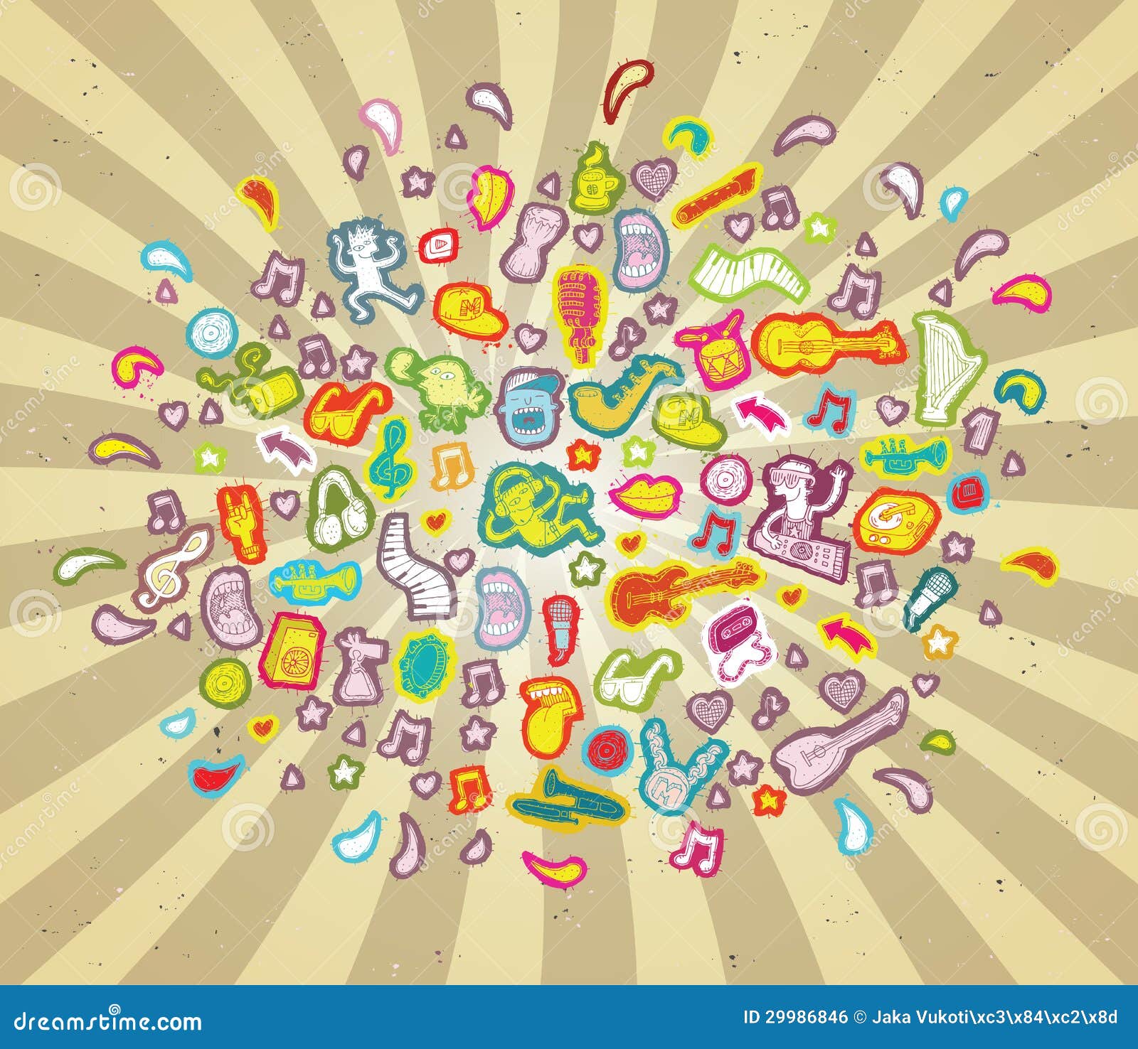 Music Cloud in colors stock vector. Illustration of outline - 29986846