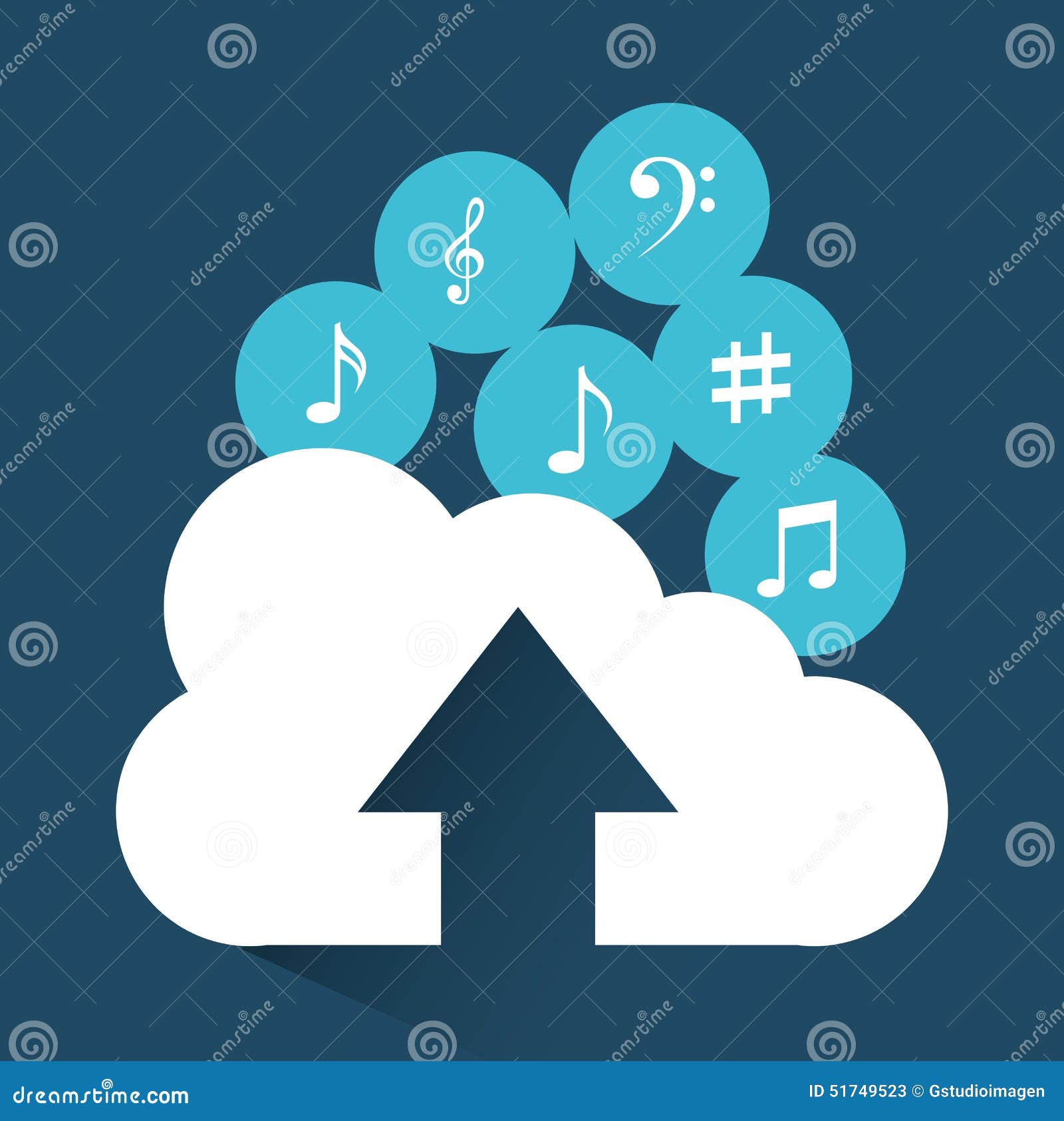Music cloud stock vector. Illustration of support, connection - 51749523