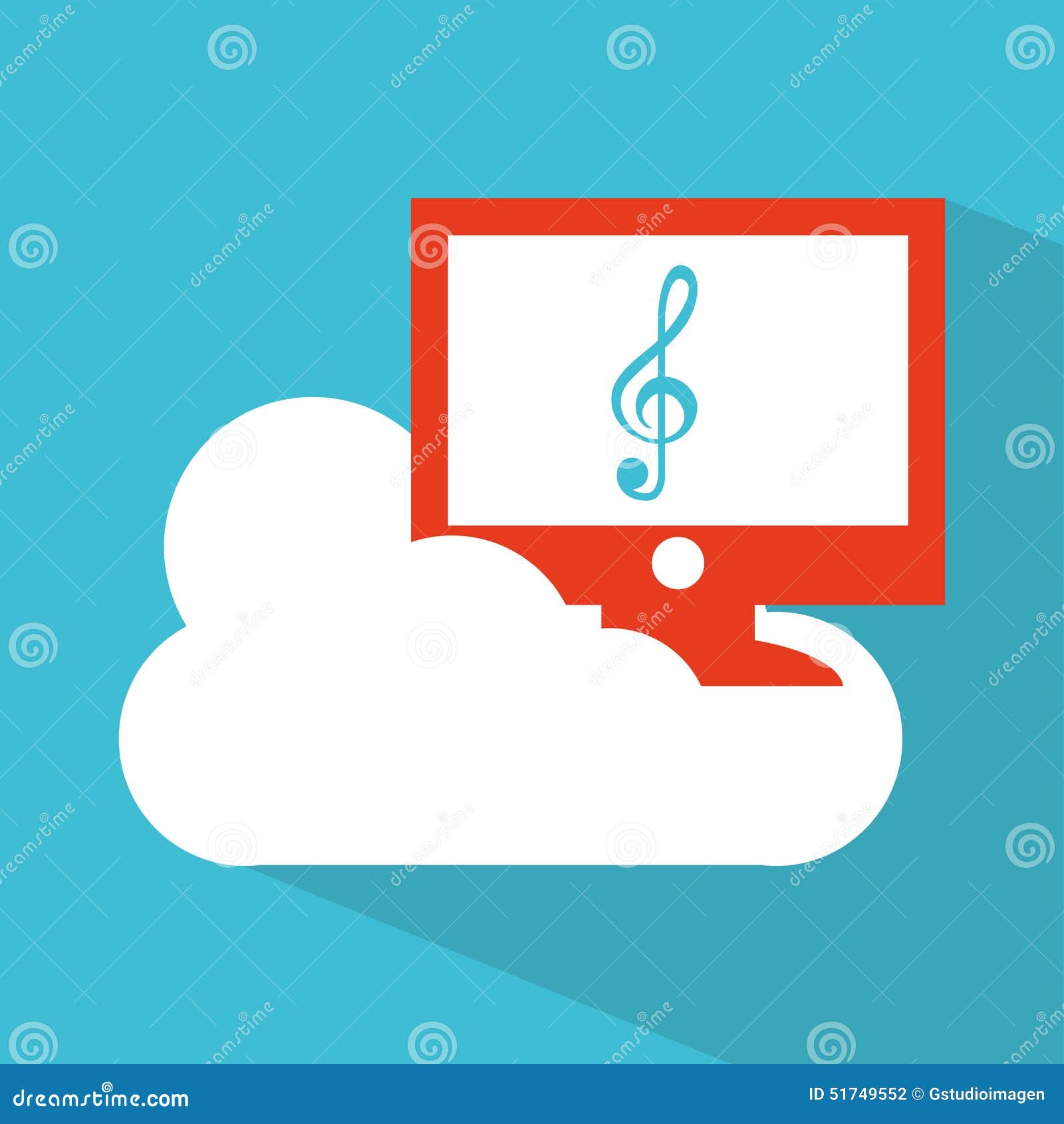 Music cloud stock vector. Illustration of computing, hosting - 51749552