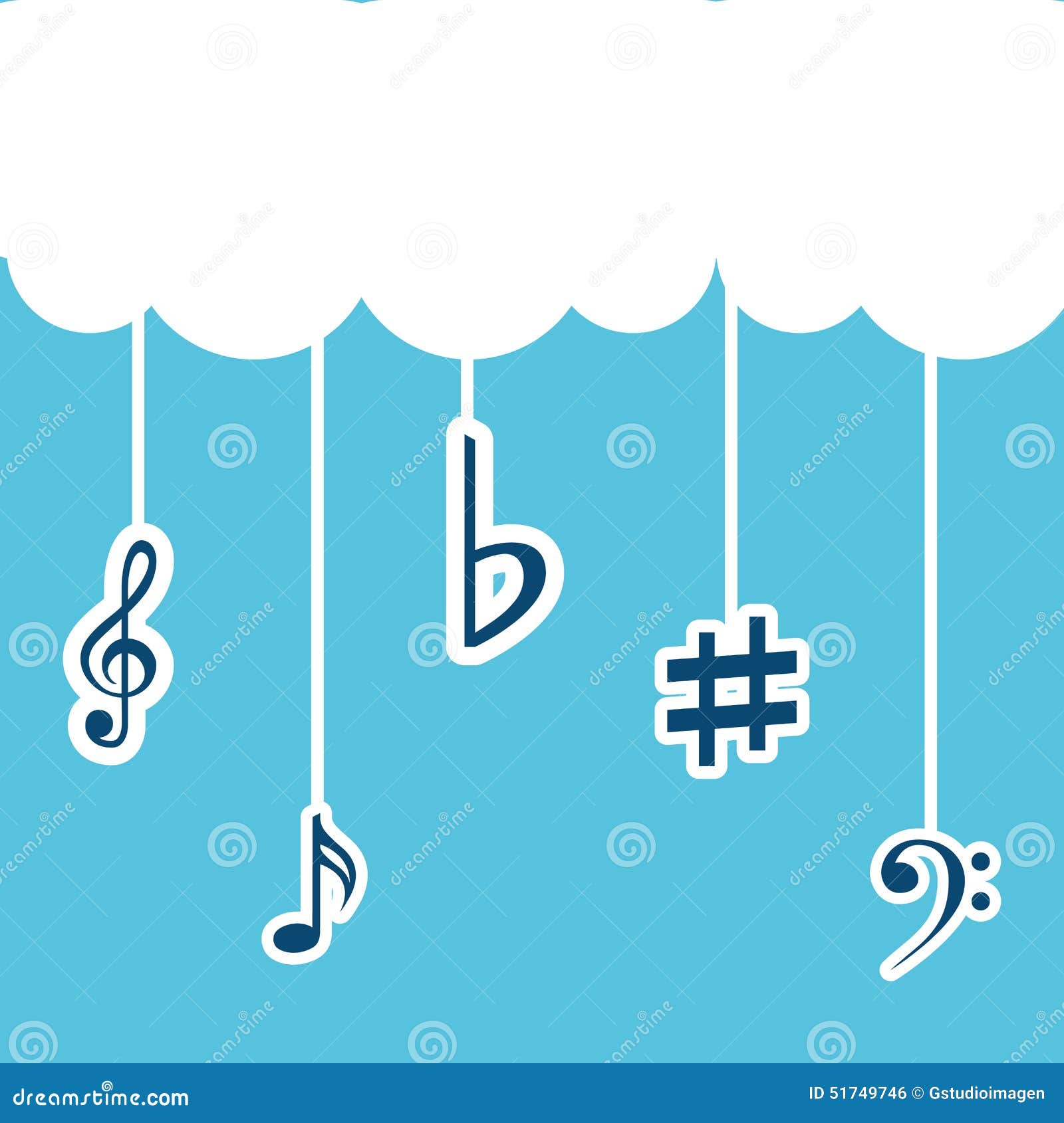 Music cloud stock vector. Illustration of modern, hung - 51749746