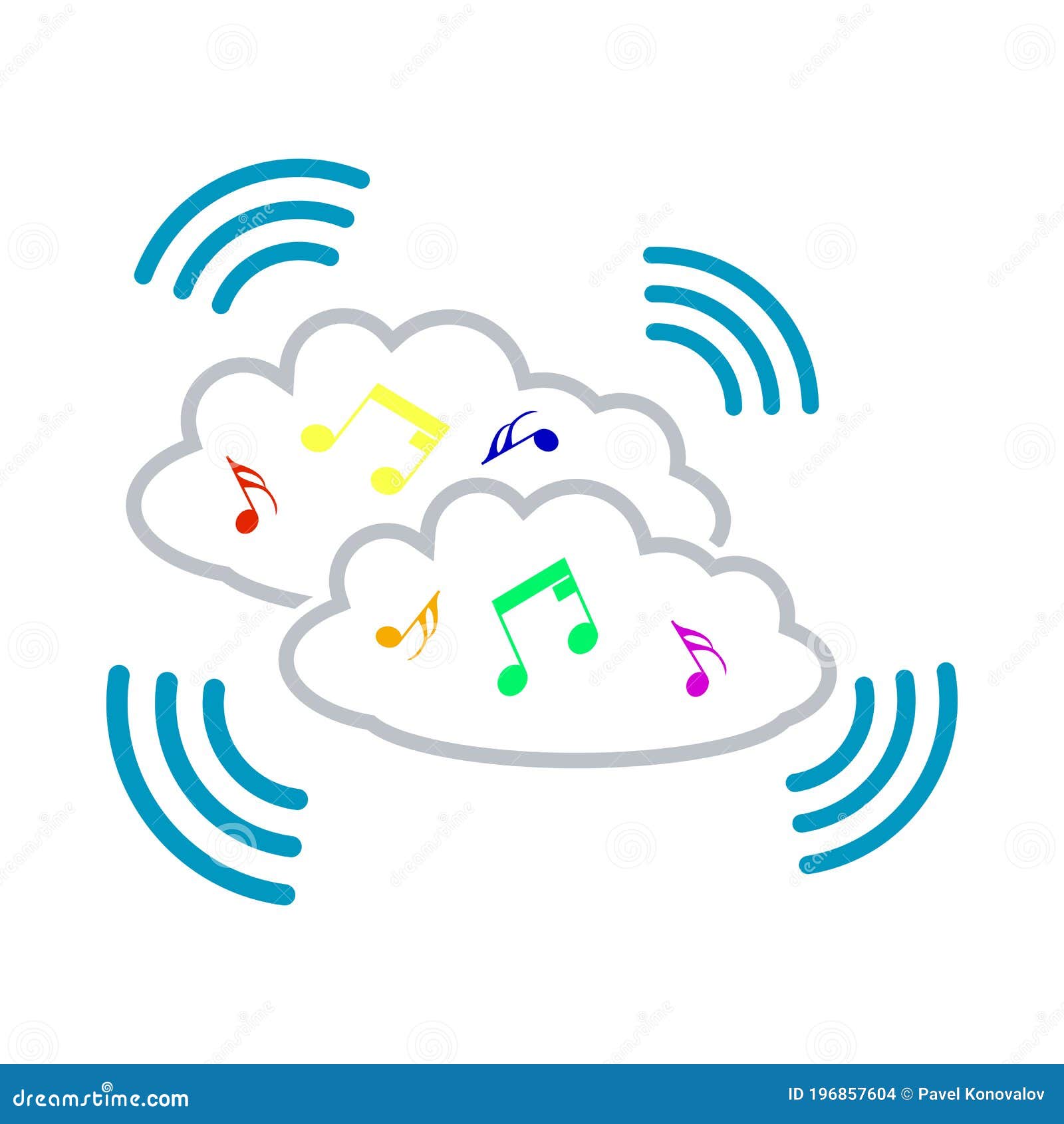 Music Cloud Icon stock vector. Illustration of vector - 196857604
