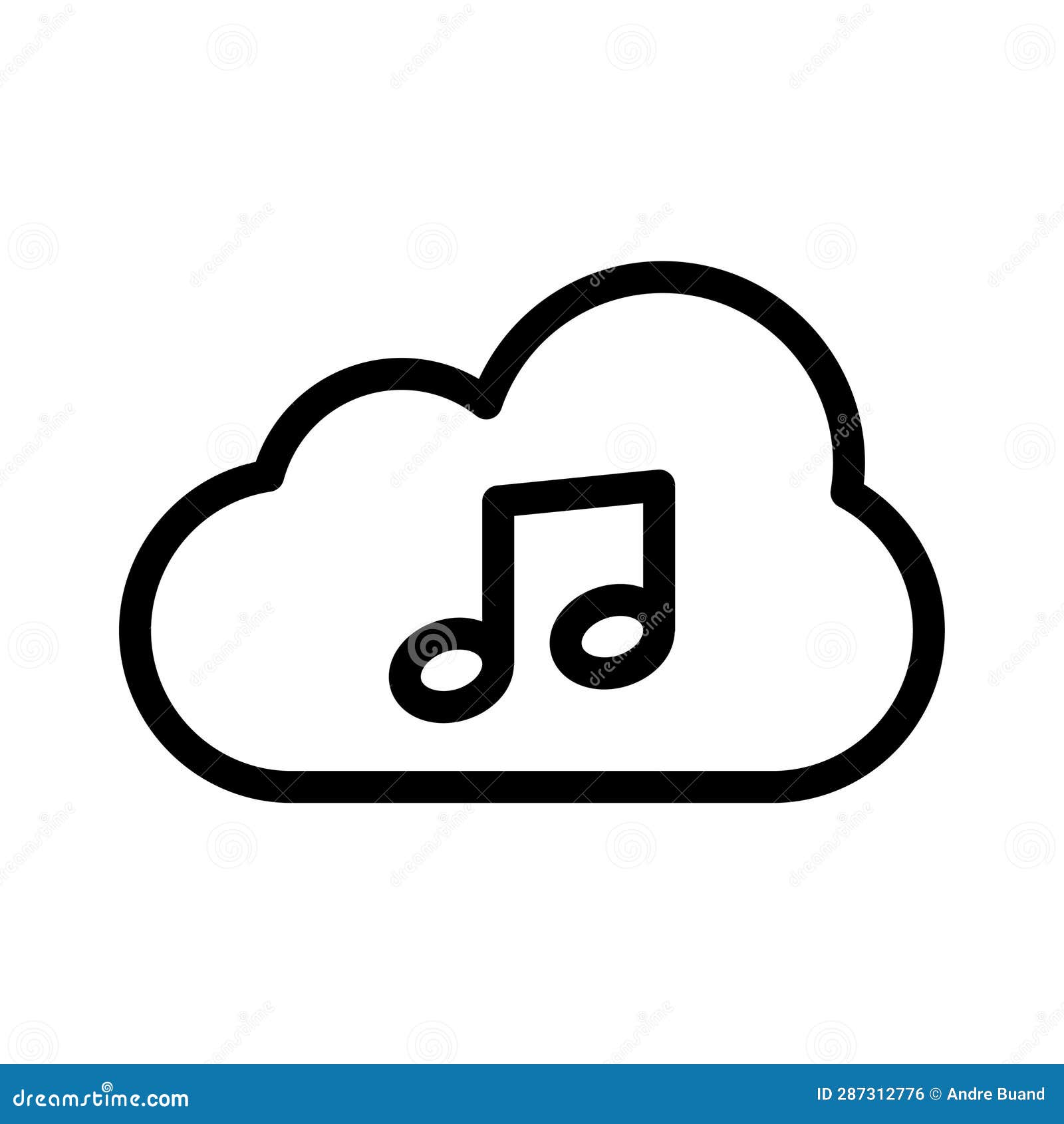Music Cloud Icon Illustration Vector Graphic Stock Vector ...