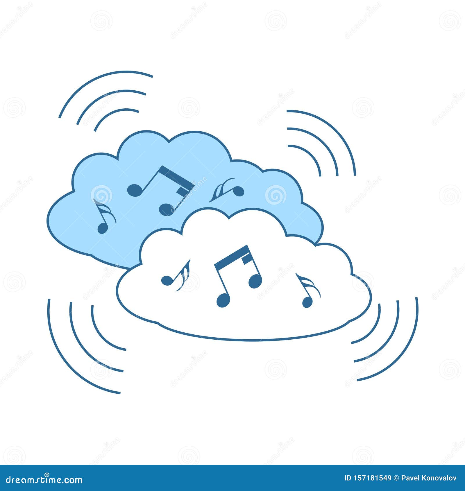 Music Cloud Icon stock vector. Illustration of connection - 157181549