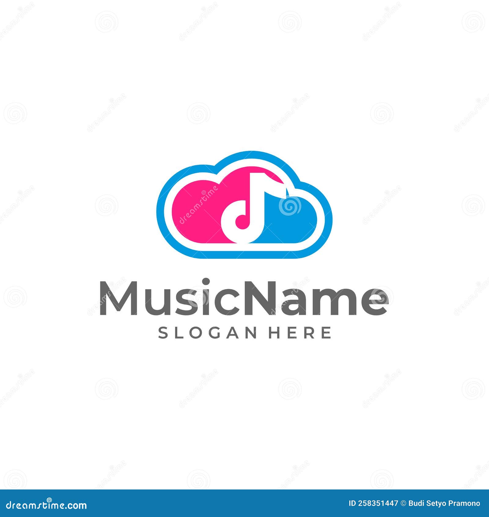 Music Cloud Logo Vector Icon Illustration. Music Logo Design Template ...