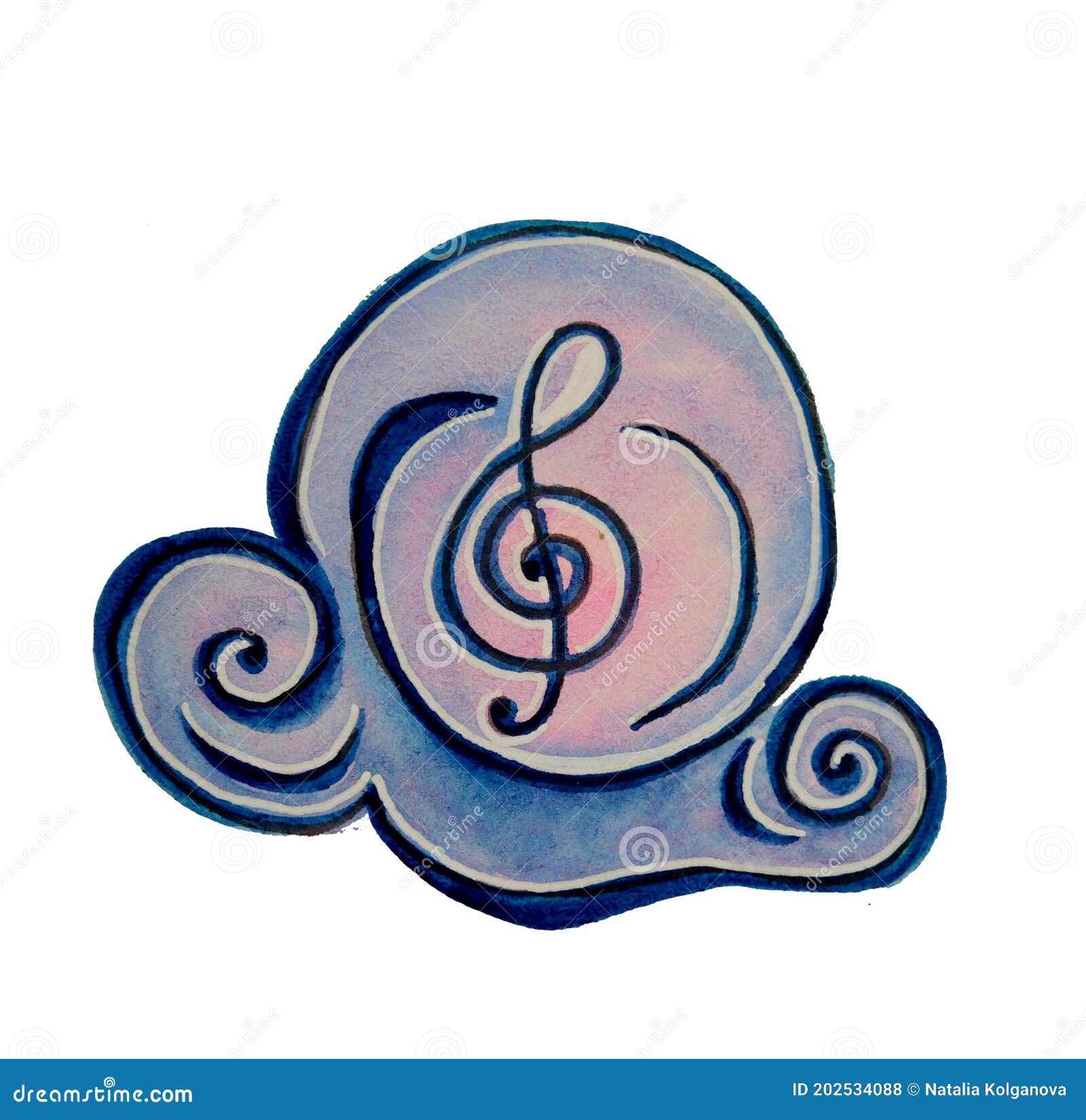 Music Cloud with Notes in Blu Stock Photo - Image of beautiful, cartoon ...