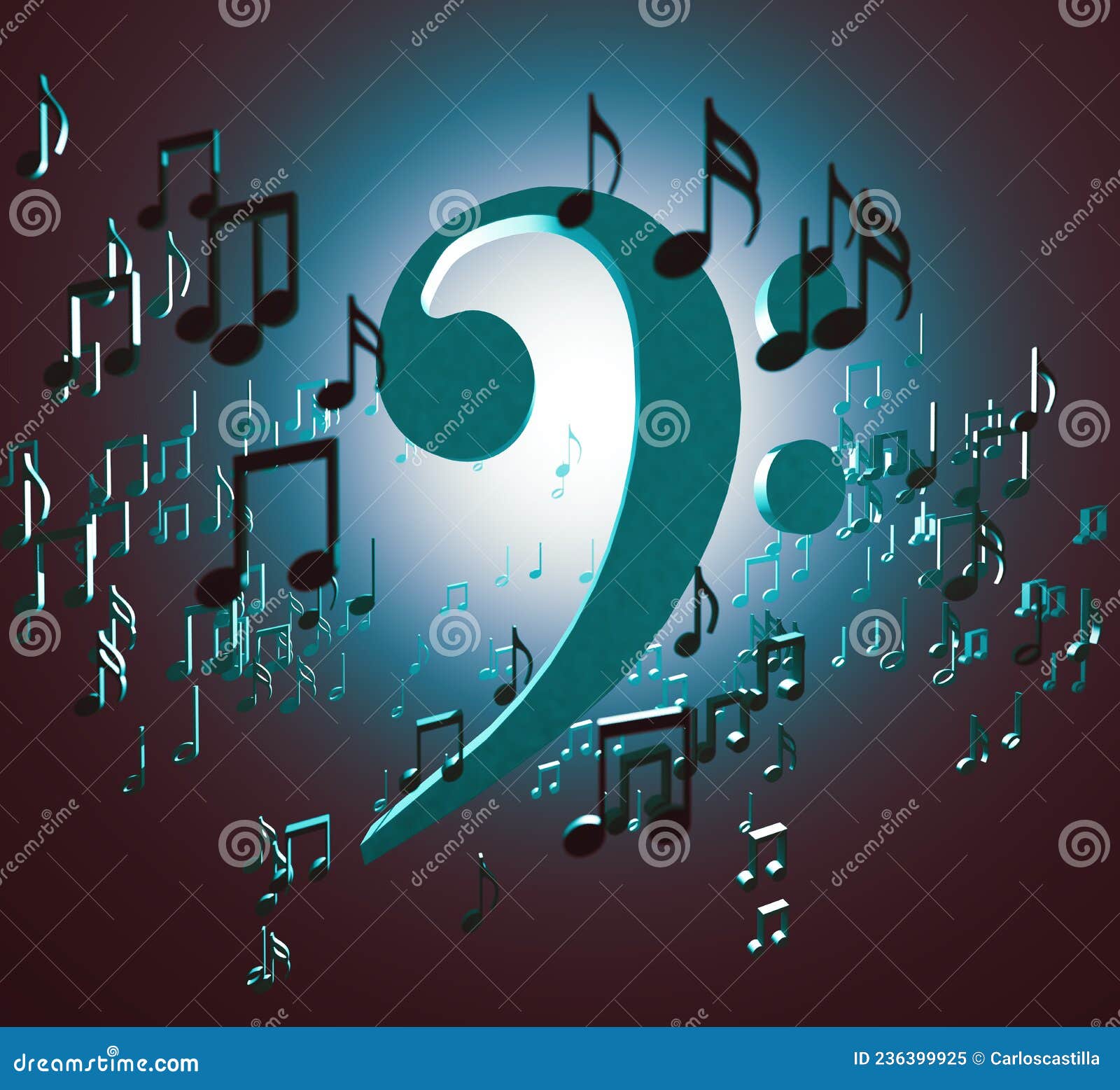 Music and Cloud Music Sharing.3d Illustration Stock Illustration ...