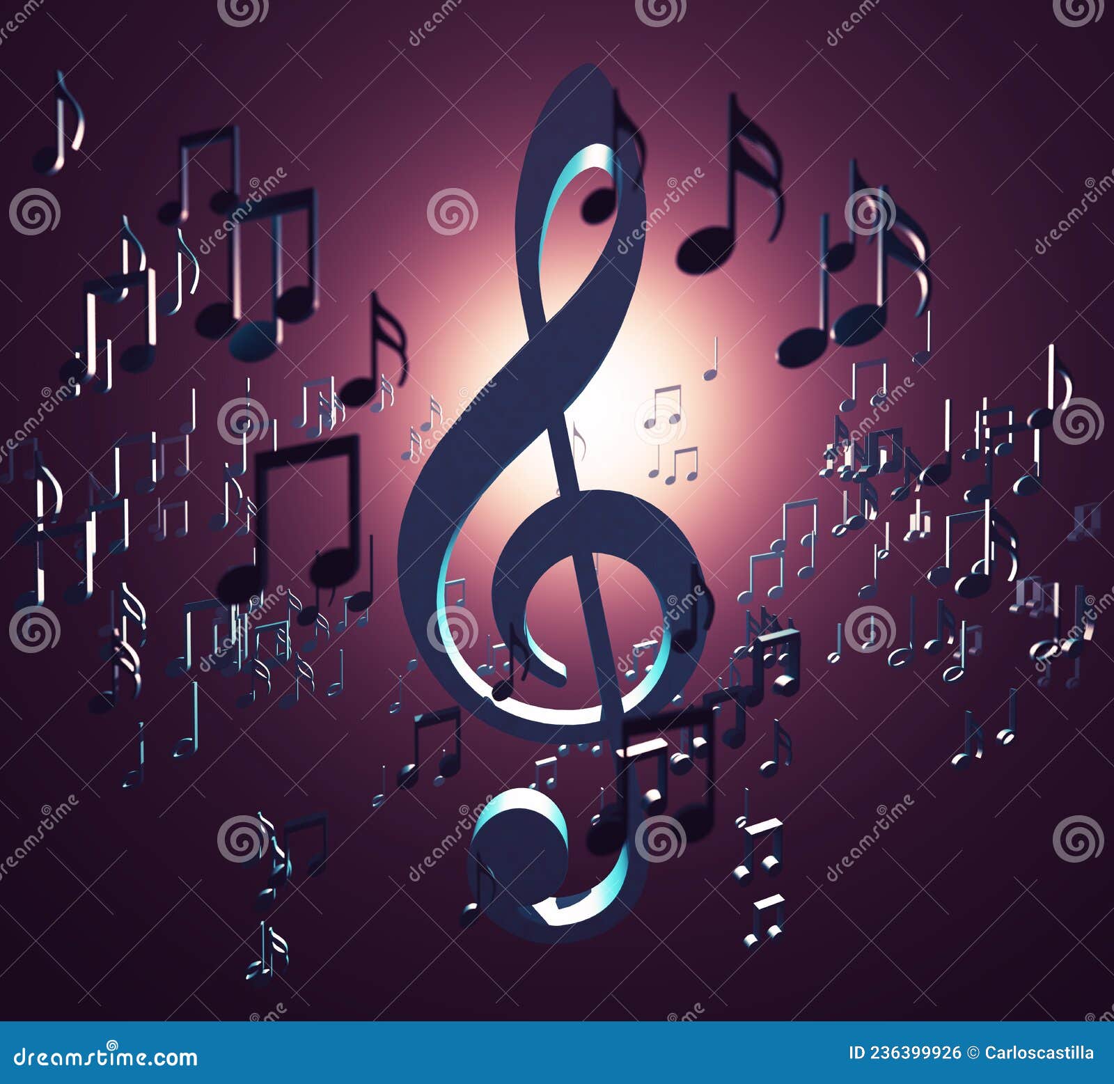 Music and Cloud Music Sharing.3d Illustration Stock Illustration ...