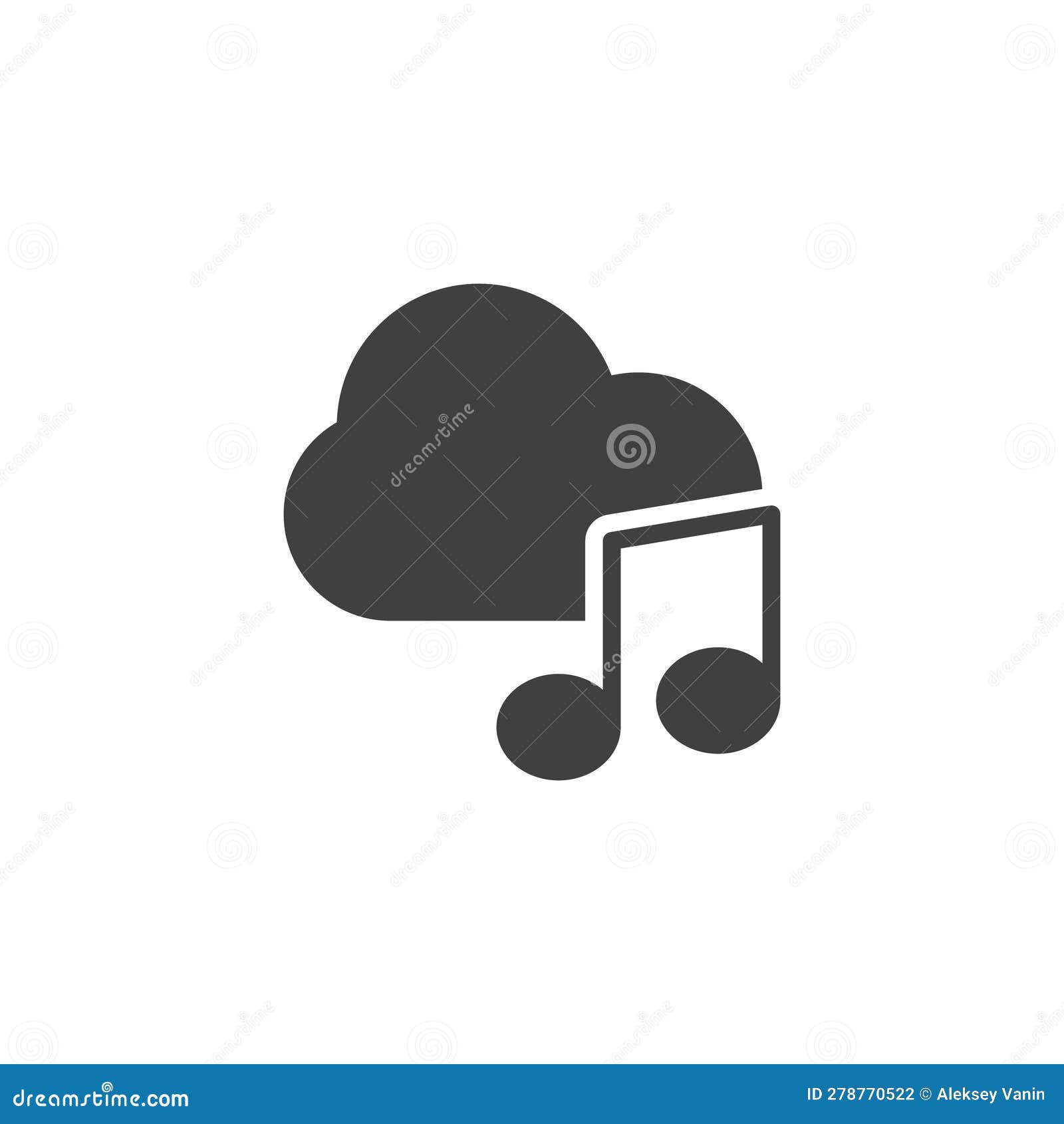 Music cloud vector icon stock vector. Illustration of solid - 278770522