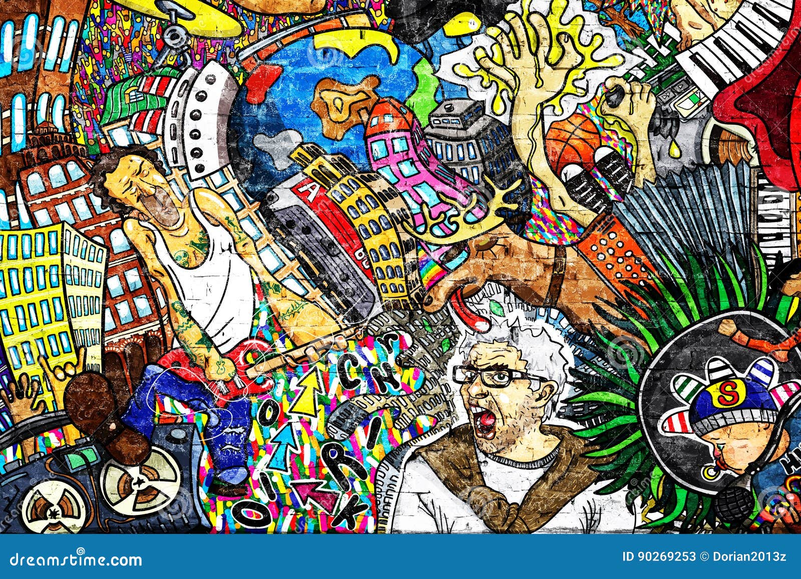 Music collage stock illustration. Illustration of style - 90269253