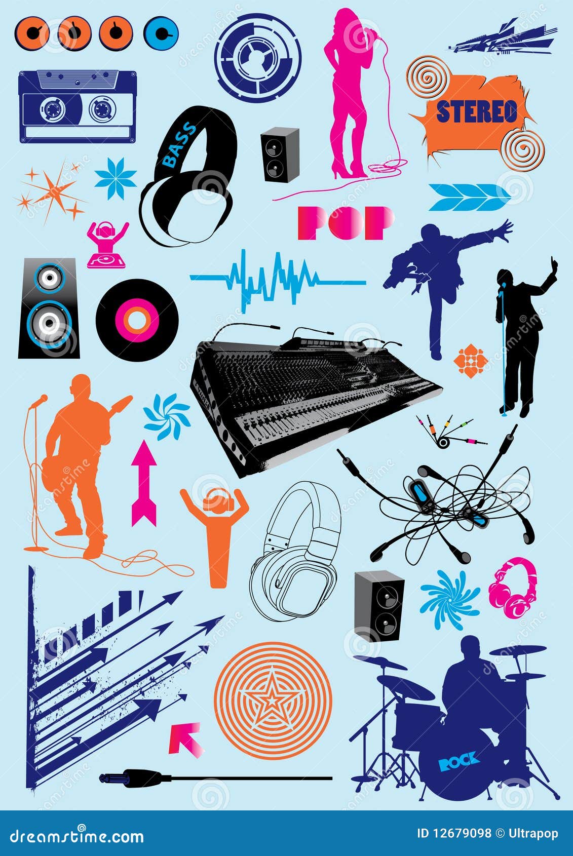 Music Collection stock vector. Illustration of band, pack - 12679098