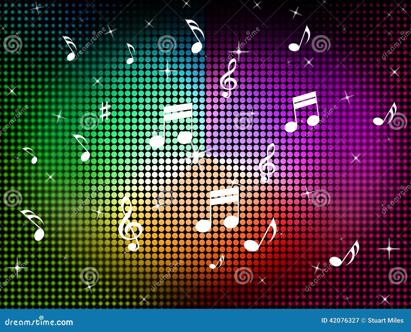 Music Color Background Means Jazz Classical and Notes Stock ...