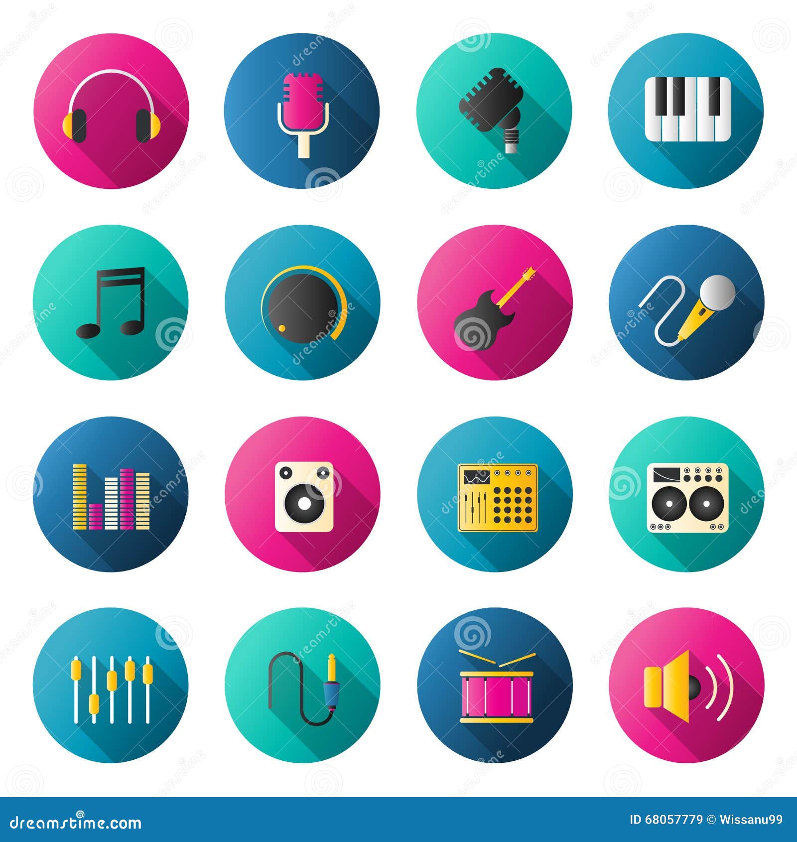 Music color icons stock vector. Illustration of musical - 68057779