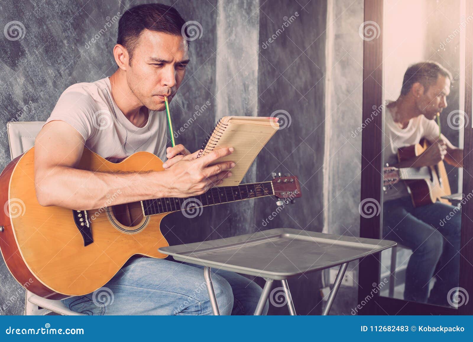 Music composing stock image. Image of holding, person - 112682483
