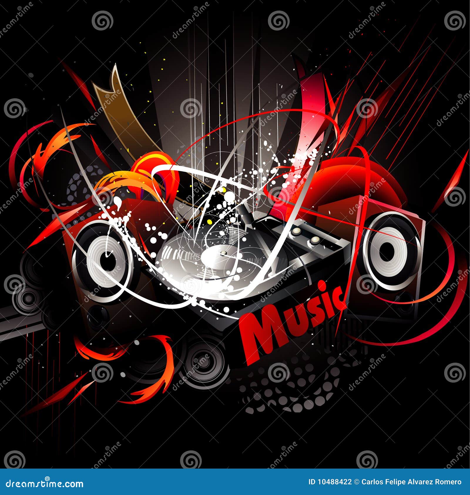 Music composition stock vector. Illustration of background - 10488422