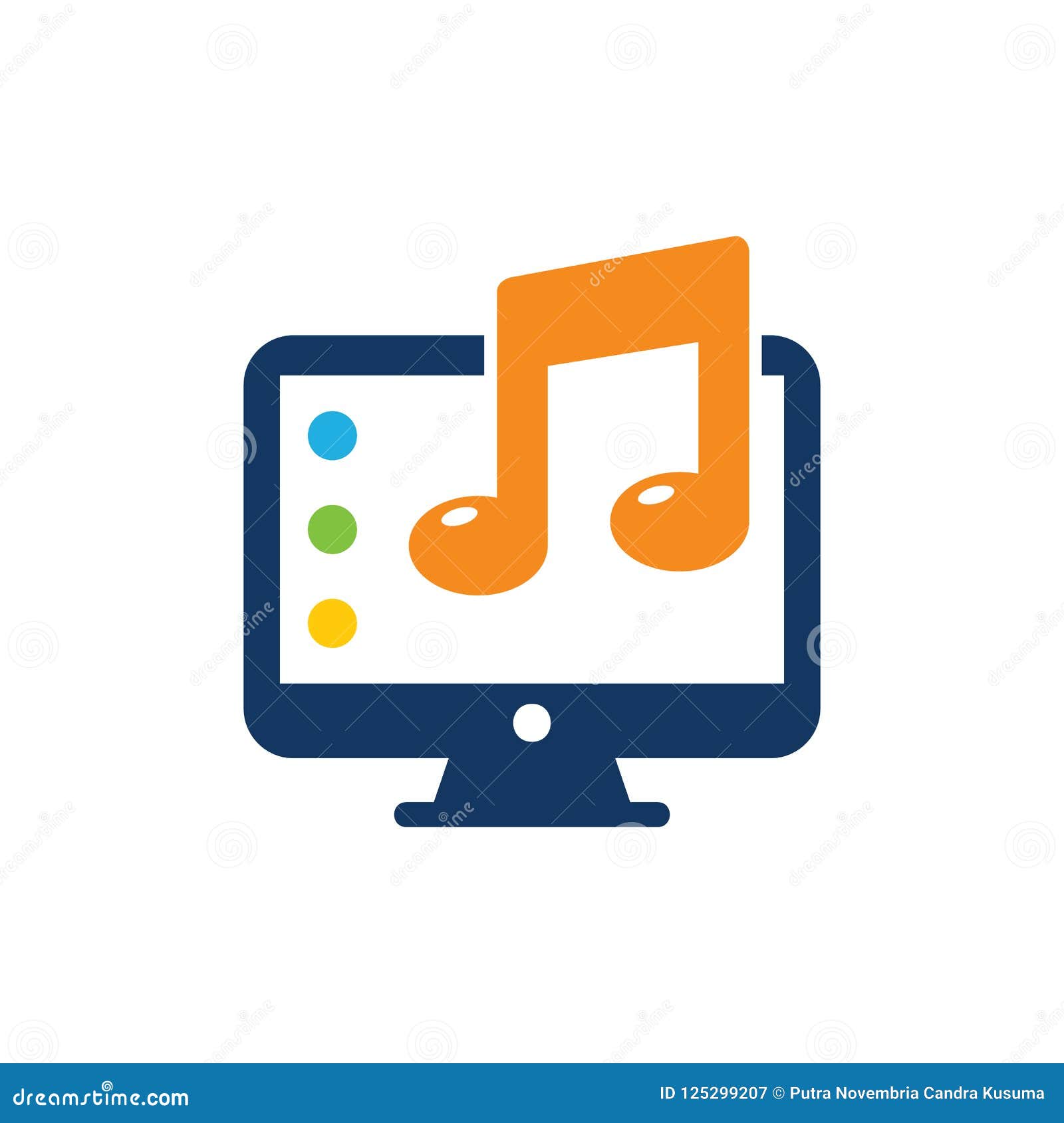 Music Computer Logo Icon Design Stock Vector - Illustration of company ...