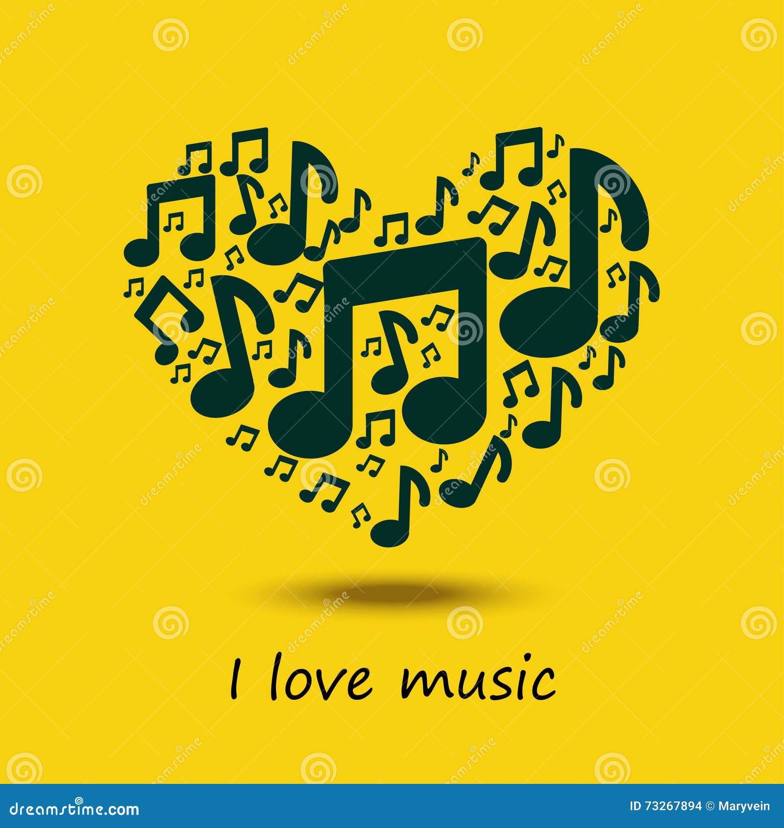 Music Concept with Heart Full of Notes Stock Illustration ...