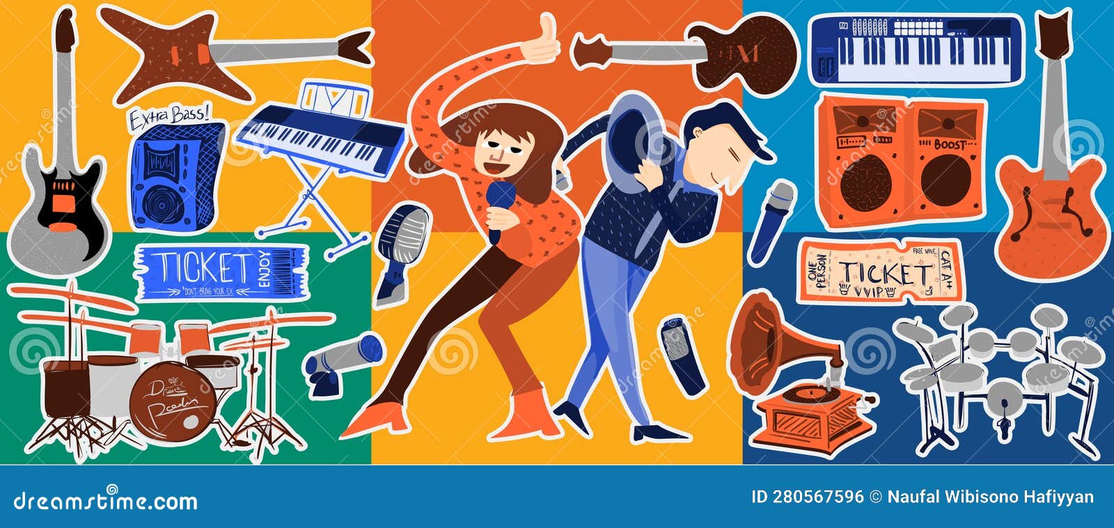 Music Concept Isolated Elements Set. Bundle of Concert Classic Vs ...