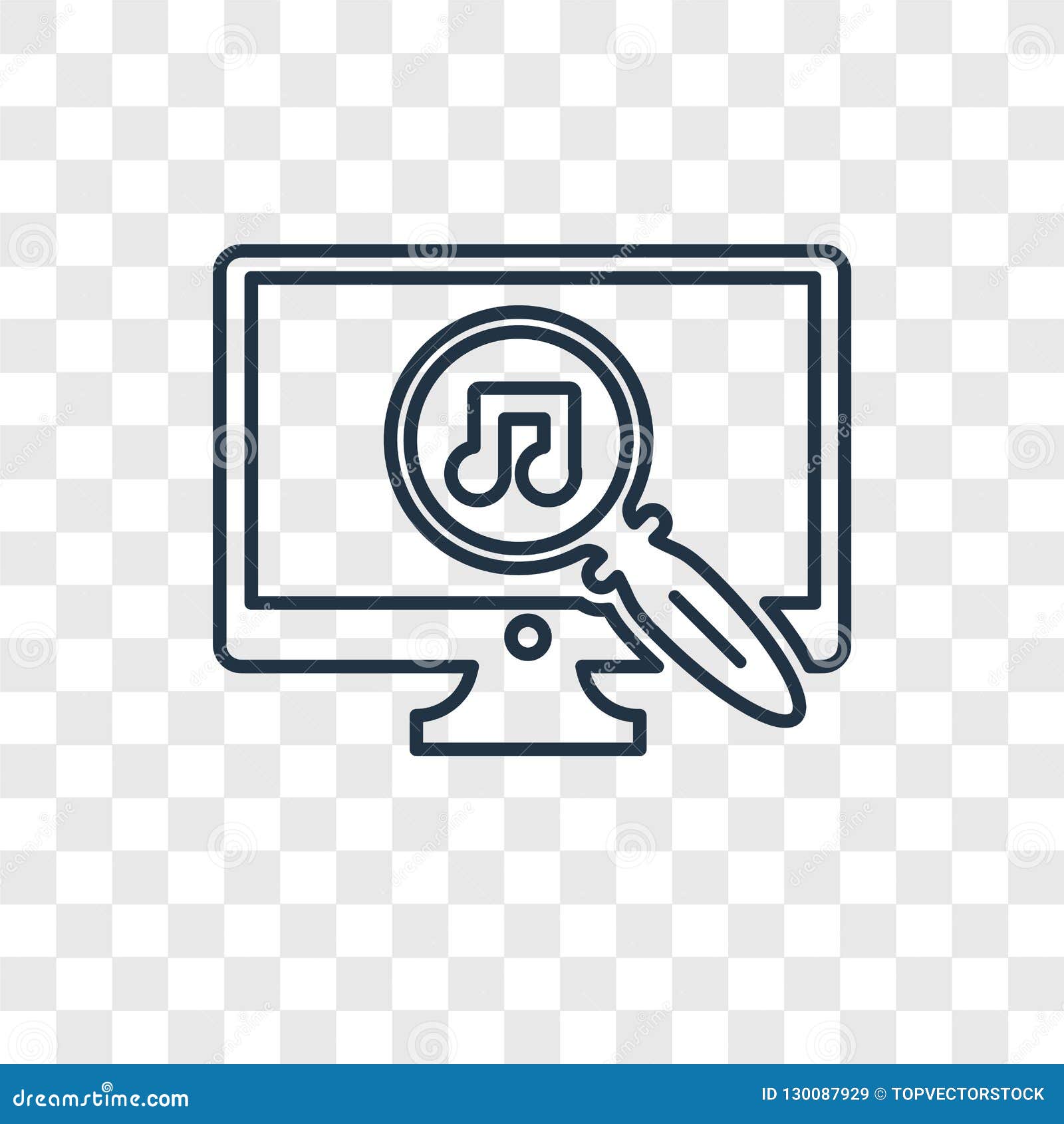 Music Concept Vector Linear Icon Isolated on Transparent Background ...