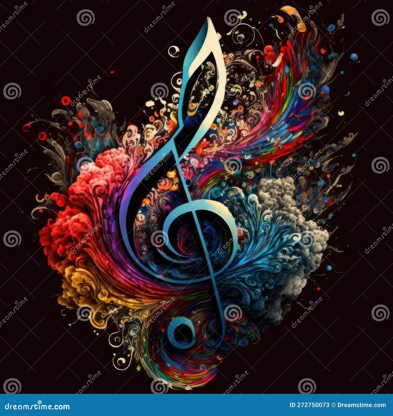 Music Conception. Beautiful Colorful Illustration. Style Stock ...