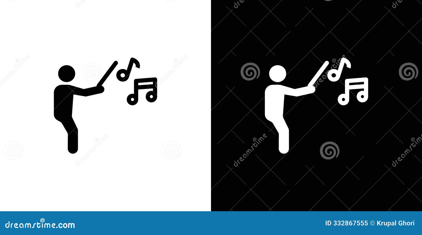 Music Conductor Icon Logo Set Vector Stock Vector - Illustration of ...