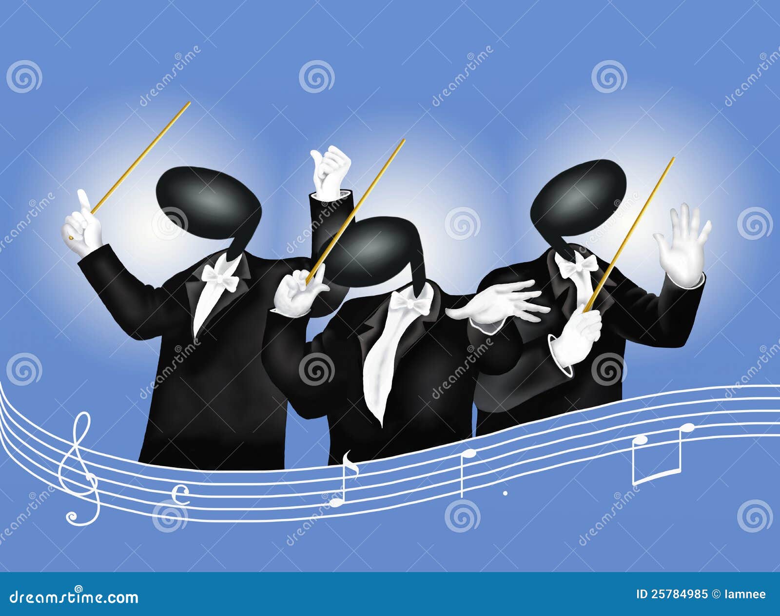 A Music Conductor with Musical Notes and Sound Wav Stock Illustration ...