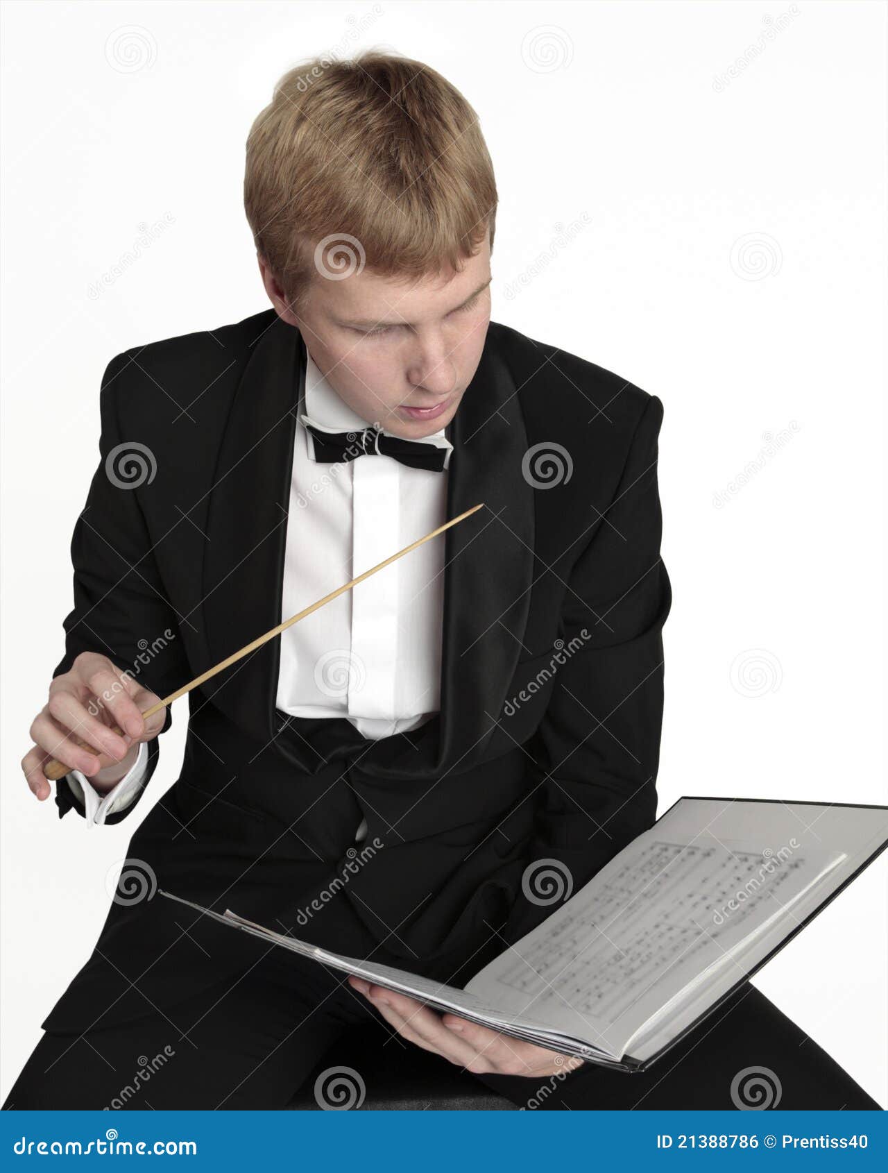 Music conductor with score stock photo. Image of tuxedo - 21388786