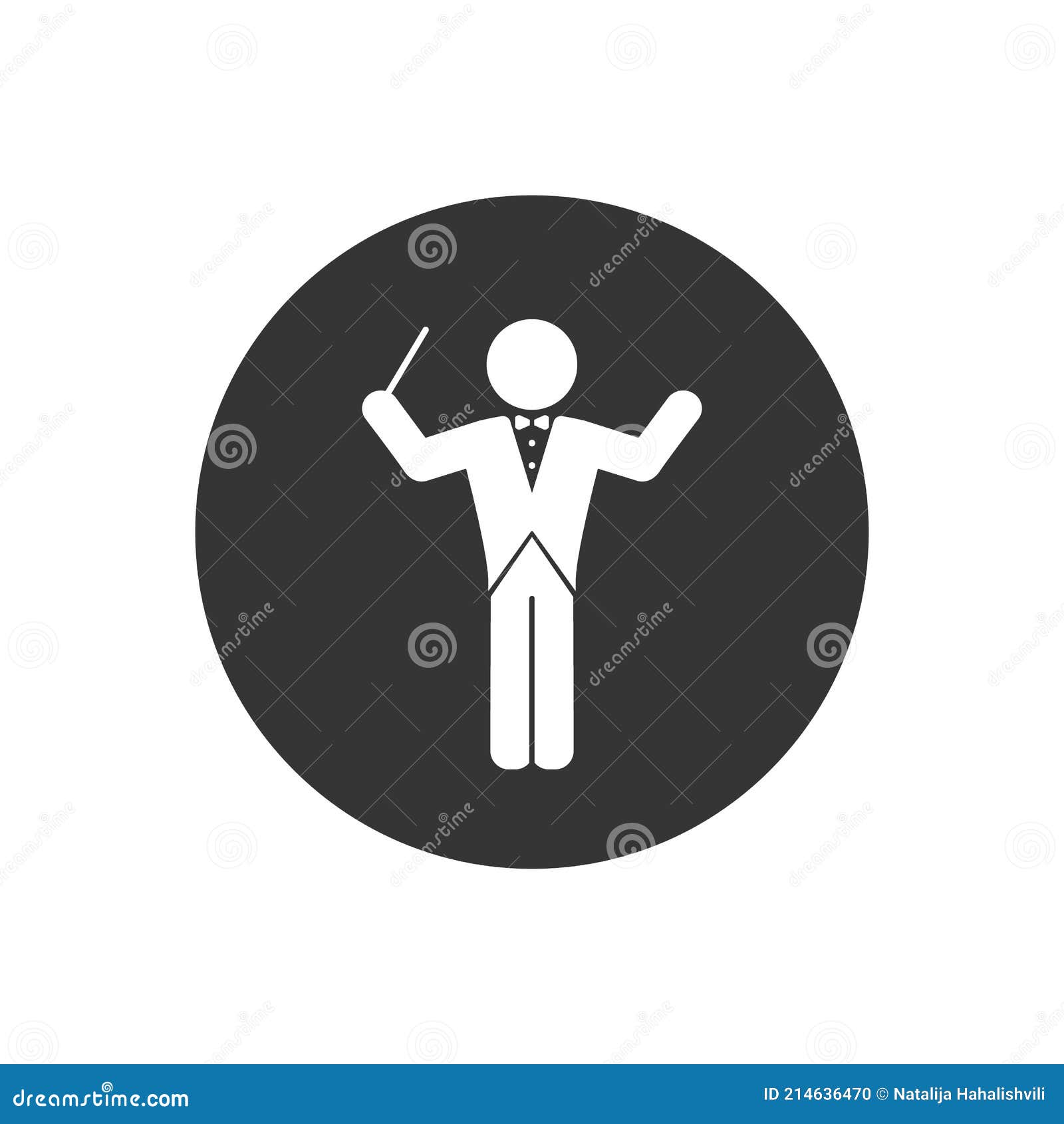 Music Conductor White Icon in Flat, Vector Stock Vector - Illustration ...