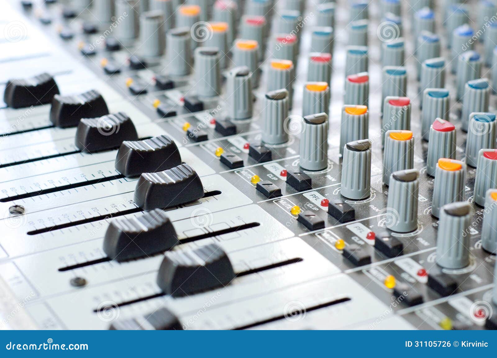 Music control panel device stock photo. Image of acoustics - 31105726