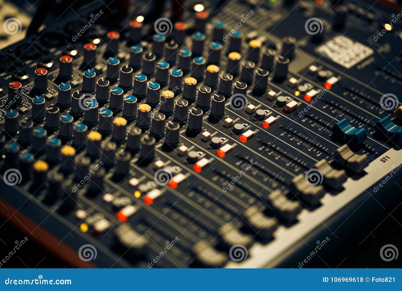 Music control panel stock photo. Image of lots, disco - 106969618