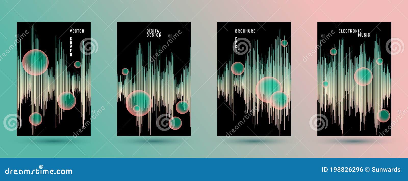 Music Banners Set with Sound Wave Background. Stock Vector ...